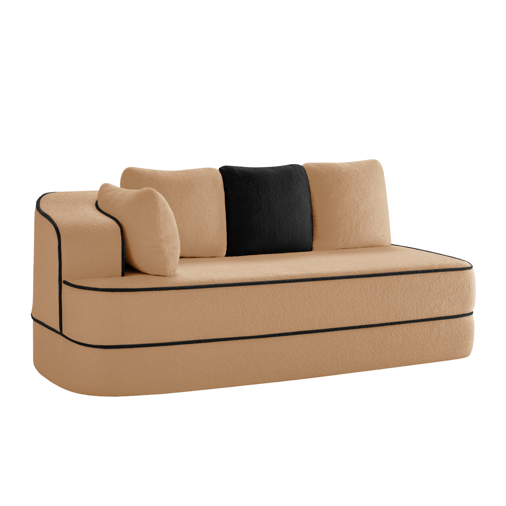 Ivy Bronx ELYSEES Left 2-Seater Sofa W/Pillows Teddy Fabric - Wayfair ...