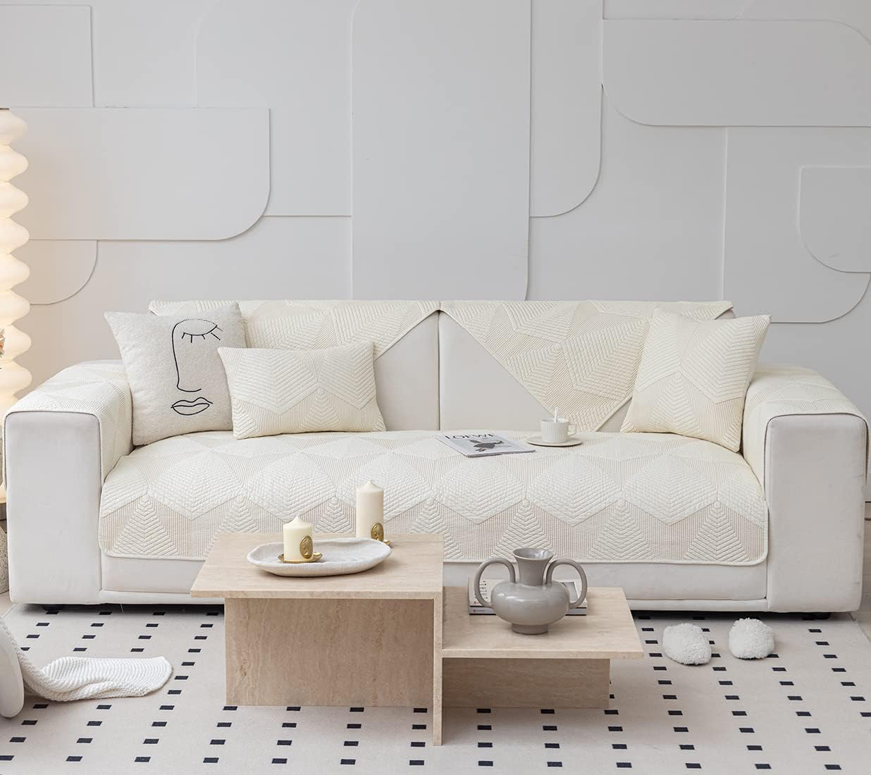 Latitude Run® Embroidery Sofa Couch Cover Cotton | Wayfair