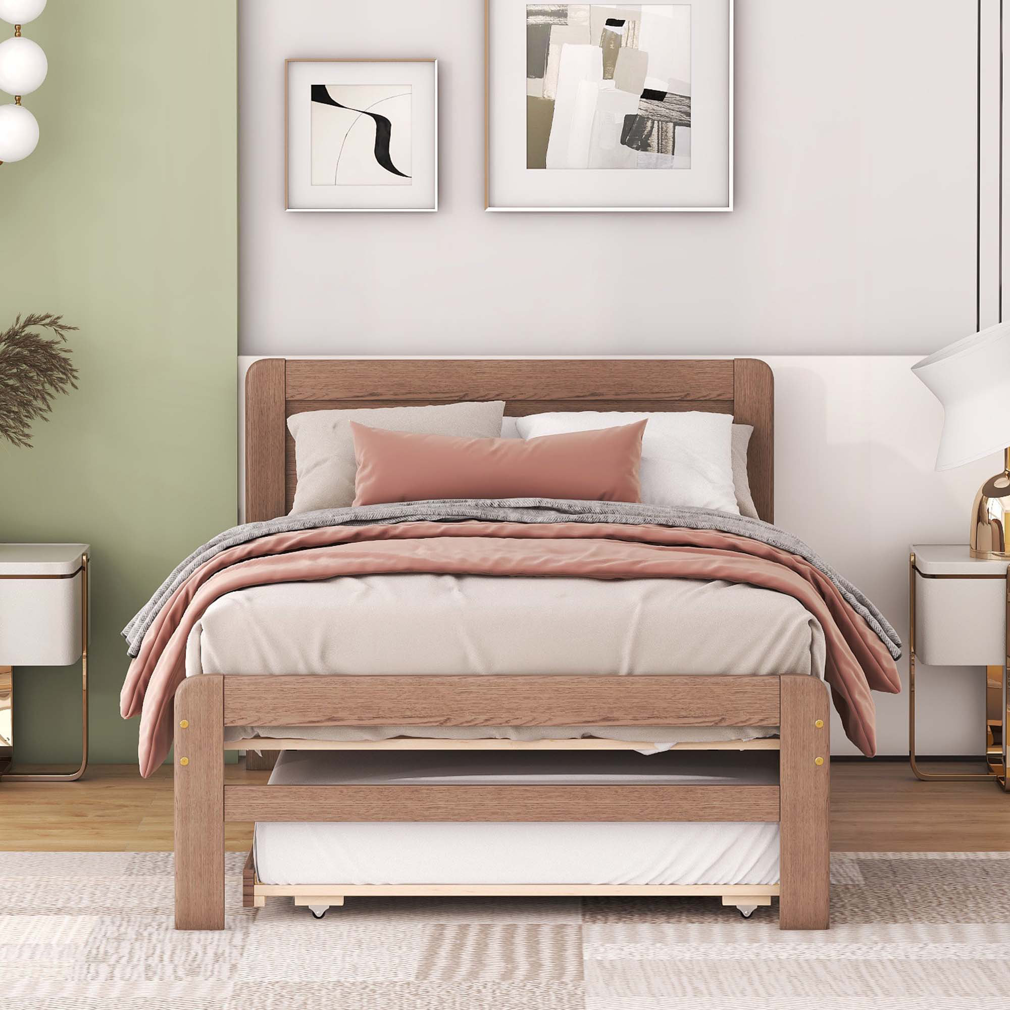 Red Barrel Studio® Platform Bed Frame with Trundle | Wayfair