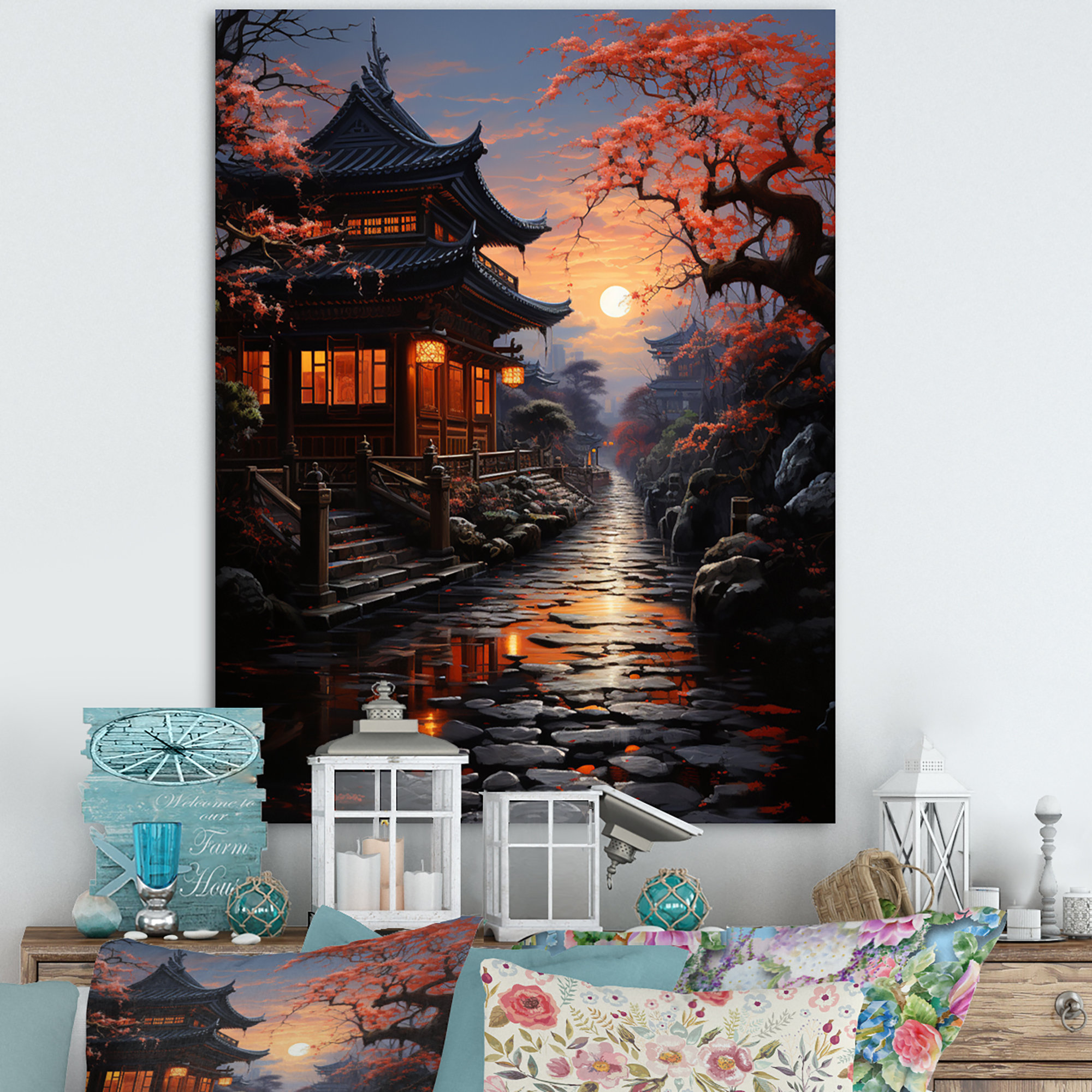 Red Barrel Studio® Cedarius Japon Art Shrine at Twilight I - Print ...