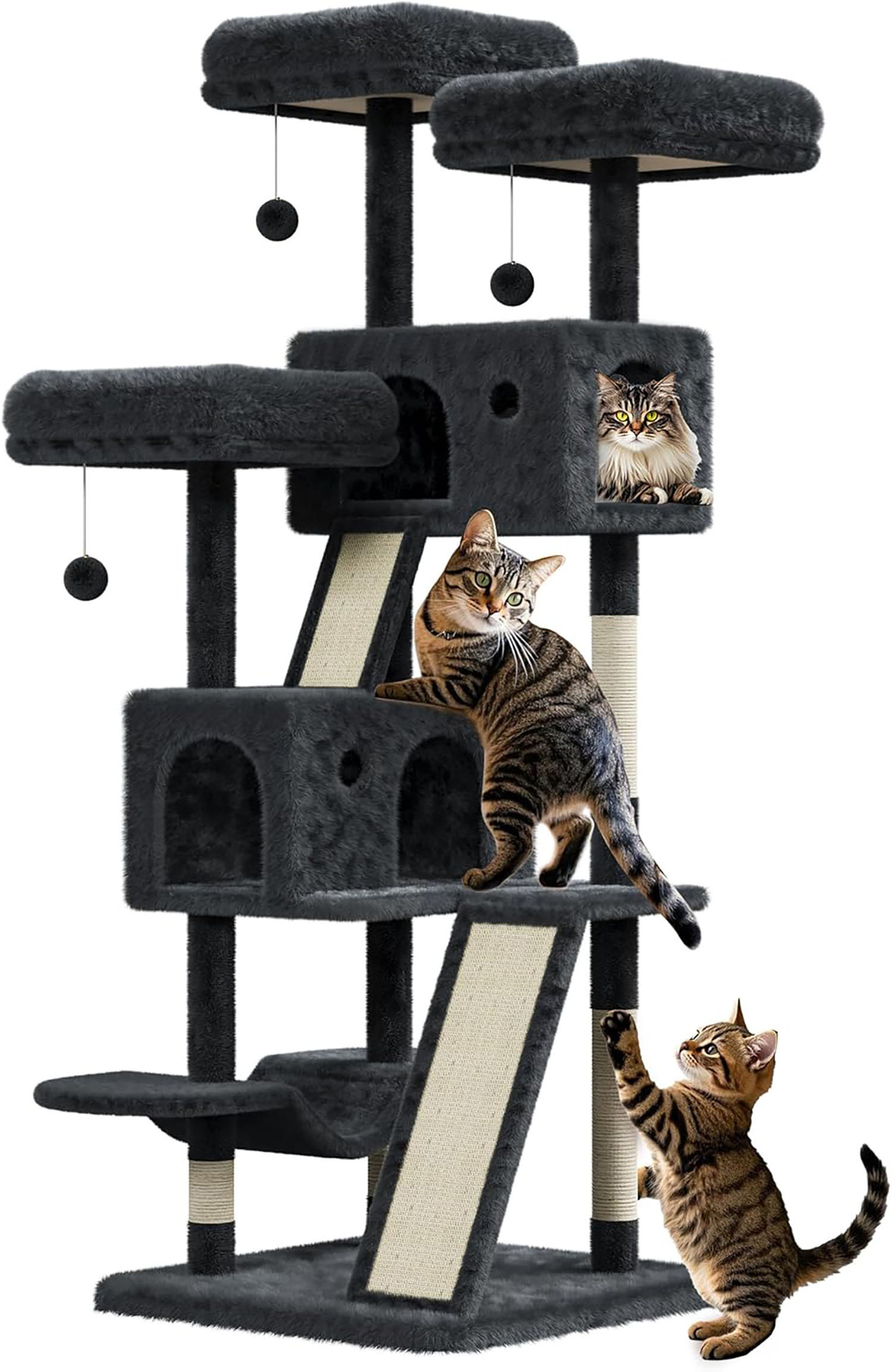 Tucker Murphy Pet™ 66'' Large Multi-Level Cat Tree, Heavy Duty Cat ...
