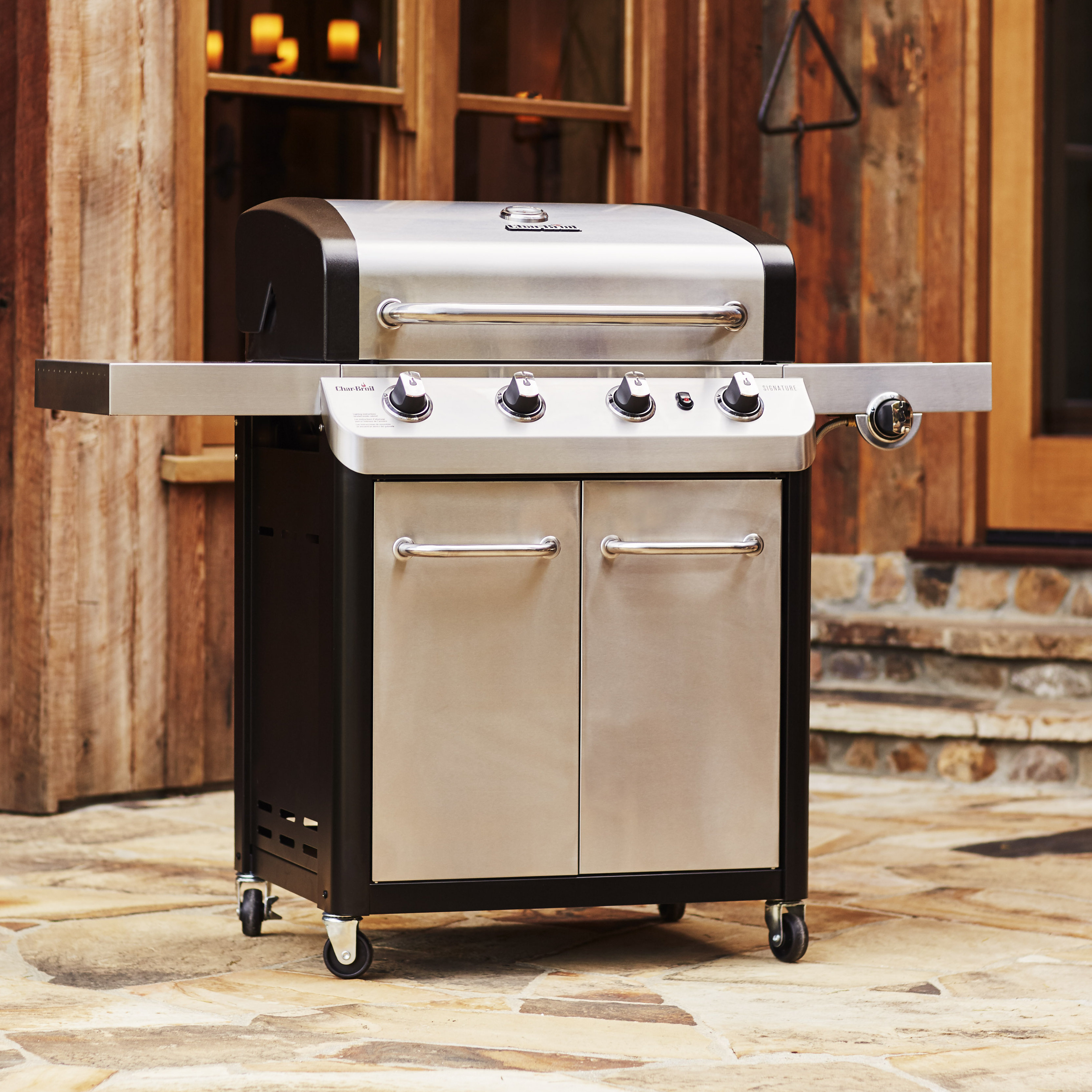 Charbroil Signature Series 4-Burner Propane Gas Grill Cabinet with Side ...