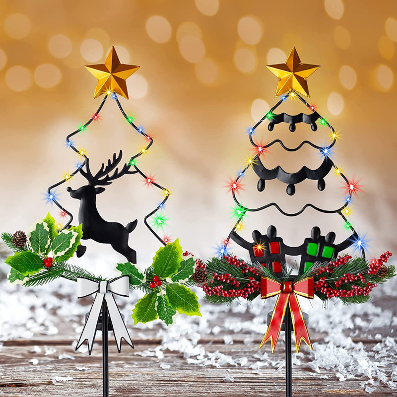 The Holiday Aisle® Christmas Tree Light Garden Stake | Wayfair