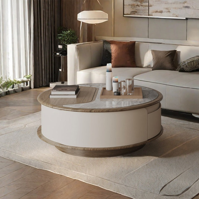 LIZIYE Italian light luxury round lift coffee table | Wayfair