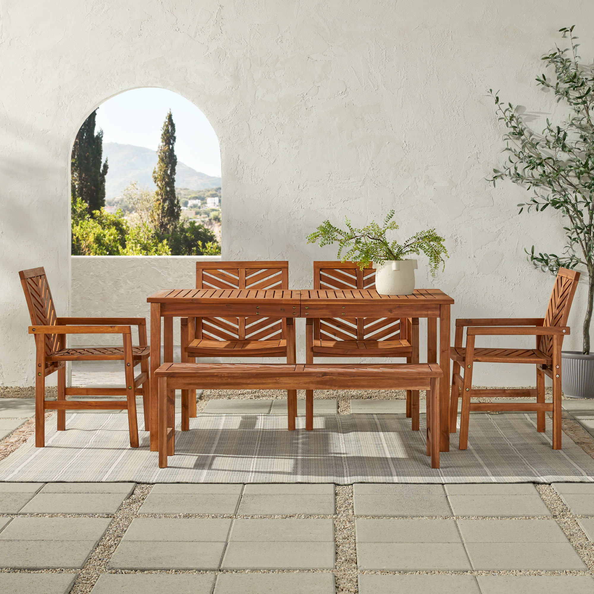 Winston Porter Alfonsi 7 - Person Rectangular Outdoor Dining Set ...