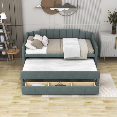 Wildon Home® Nadia Upholstered Daybed with Trundle | Wayfair