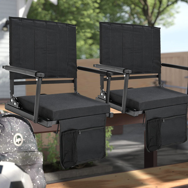 Arlmont & Co. Folding Stadium Seat with Cushions | Wayfair