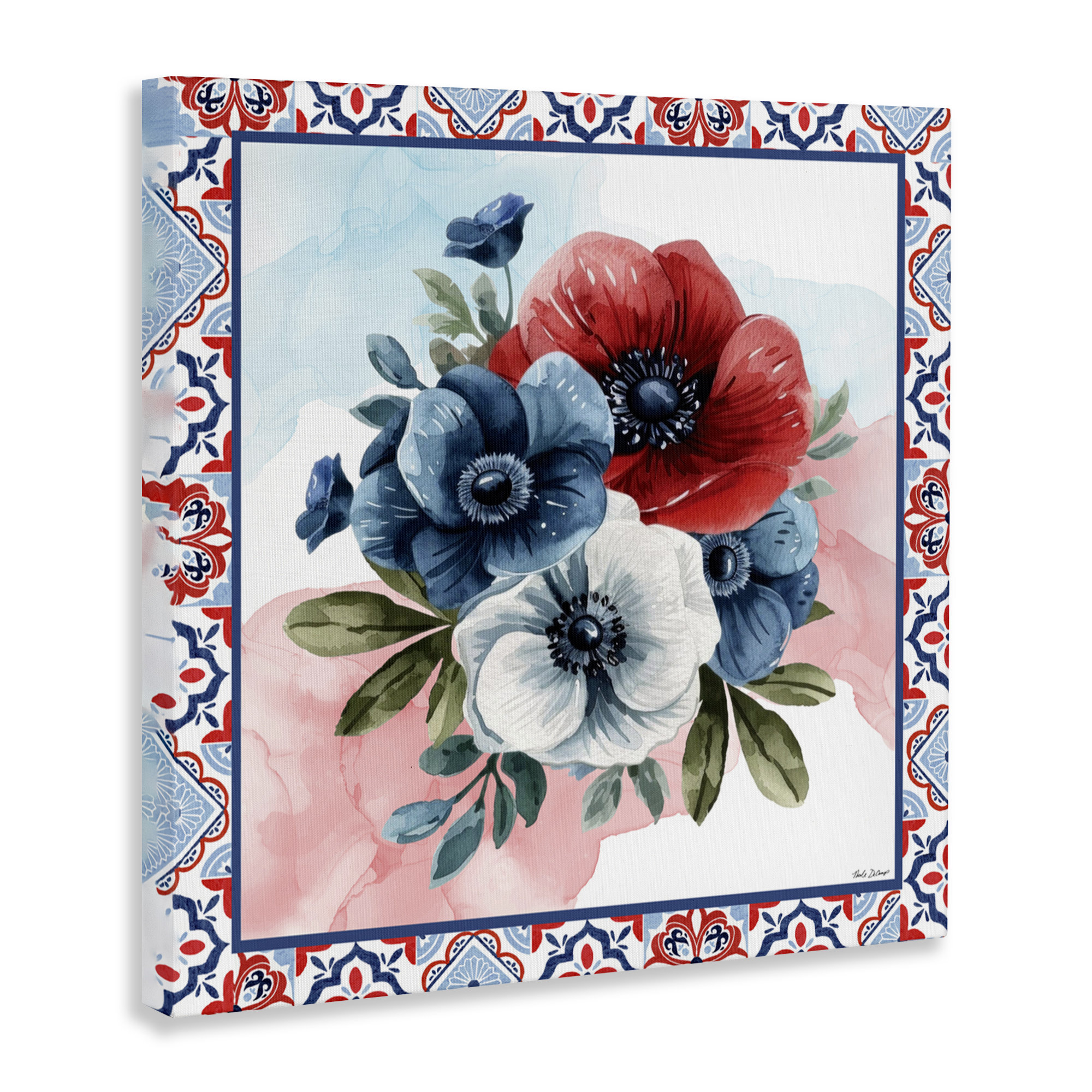 Ebern Designs Patriotic Poppies Bundle Canvas, design by Nicole DeCamp ...