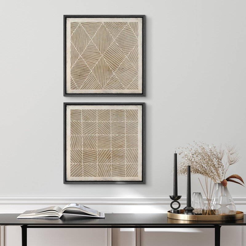 wall26 " Brown Geometric Line Neutral Tone Abstract Patterns Modern Art ...