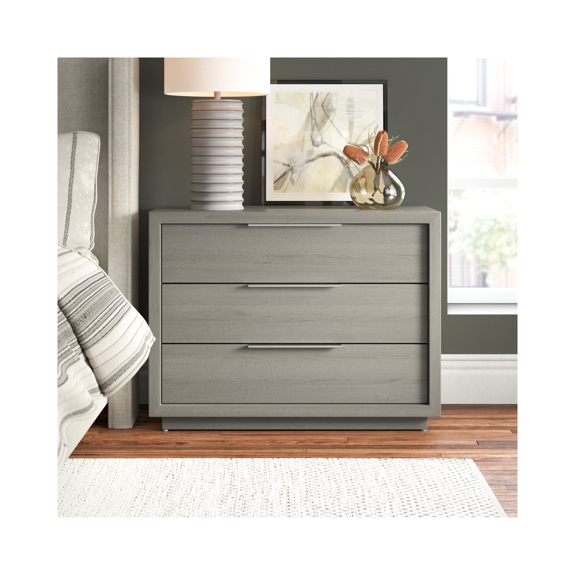 Joss & Main Eloise 3 - Drawer Solid Wood Nightstand & Reviews | Joss & Main
