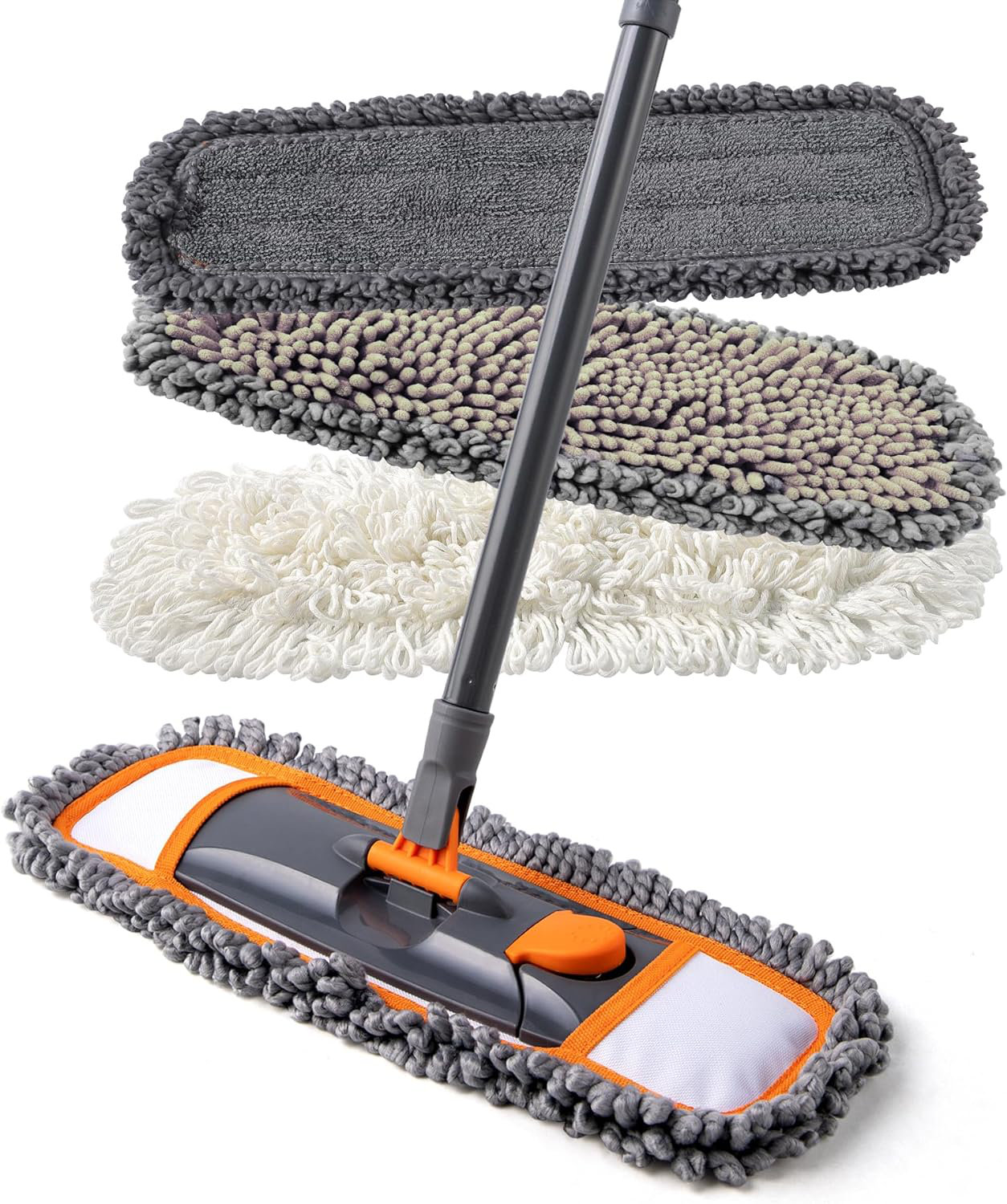 THIROX Mops For Floor Cleaning With 3 Different Washable Mop Pads And ...