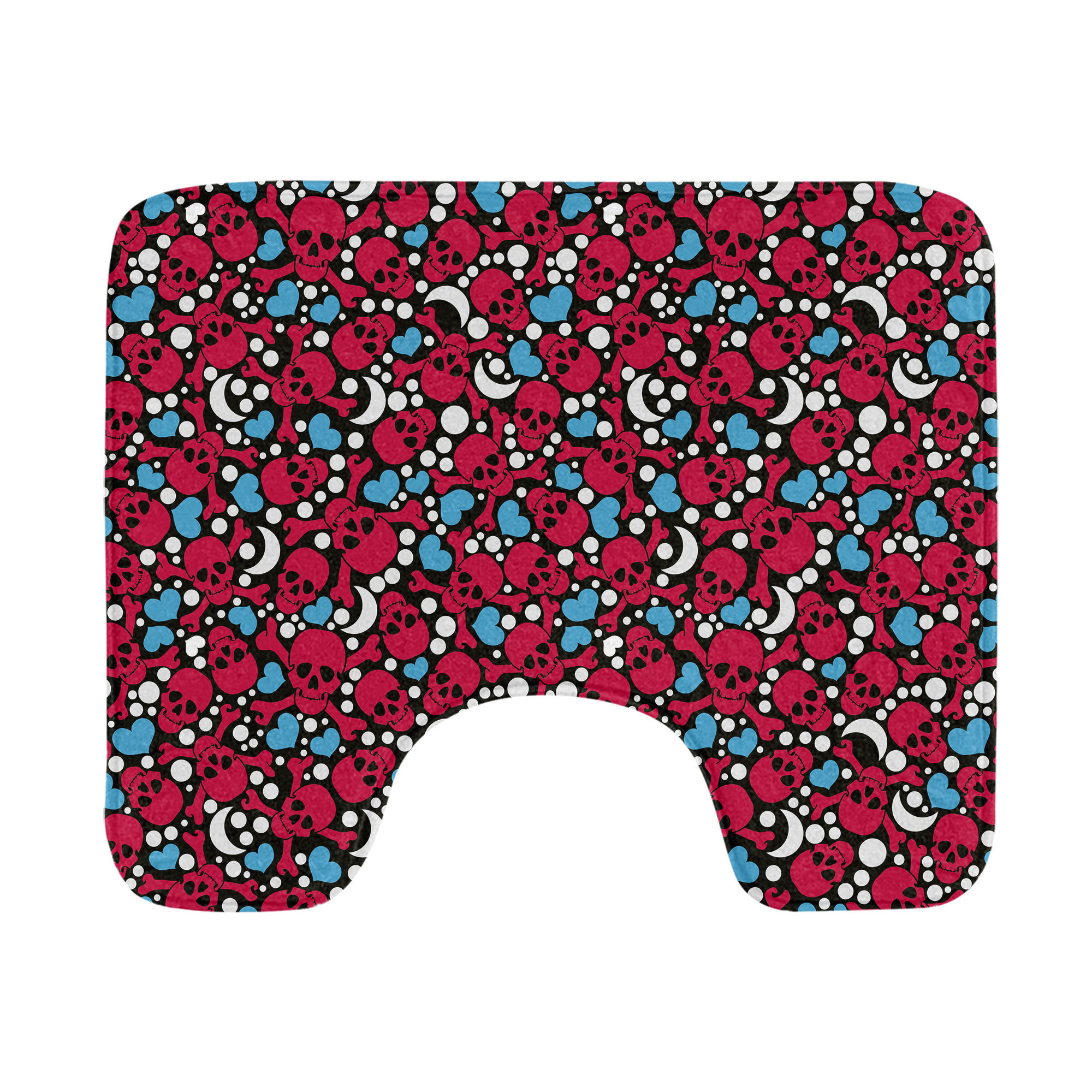 East Urban Home Skull Toilet Mat U-Shape Bathroom Rug 20" Multicolor ...