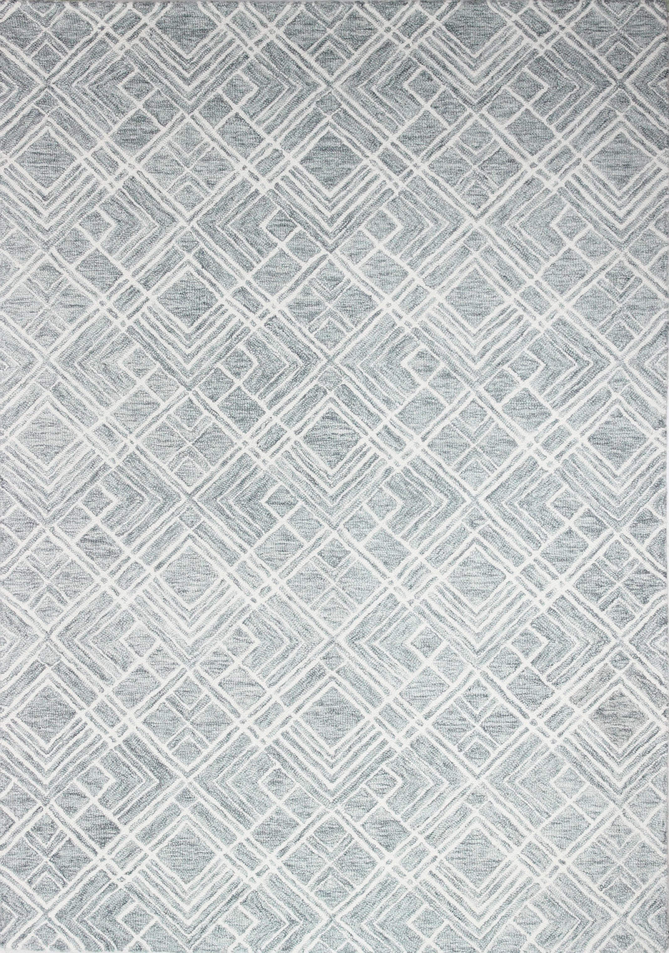 Wrought Studio Grangeville Handmade Wool Gray/White Rug & Reviews | Wayfair