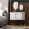 Mercer41 Gosta 20"W White Nightstand with Drawers, Bedside Table ...