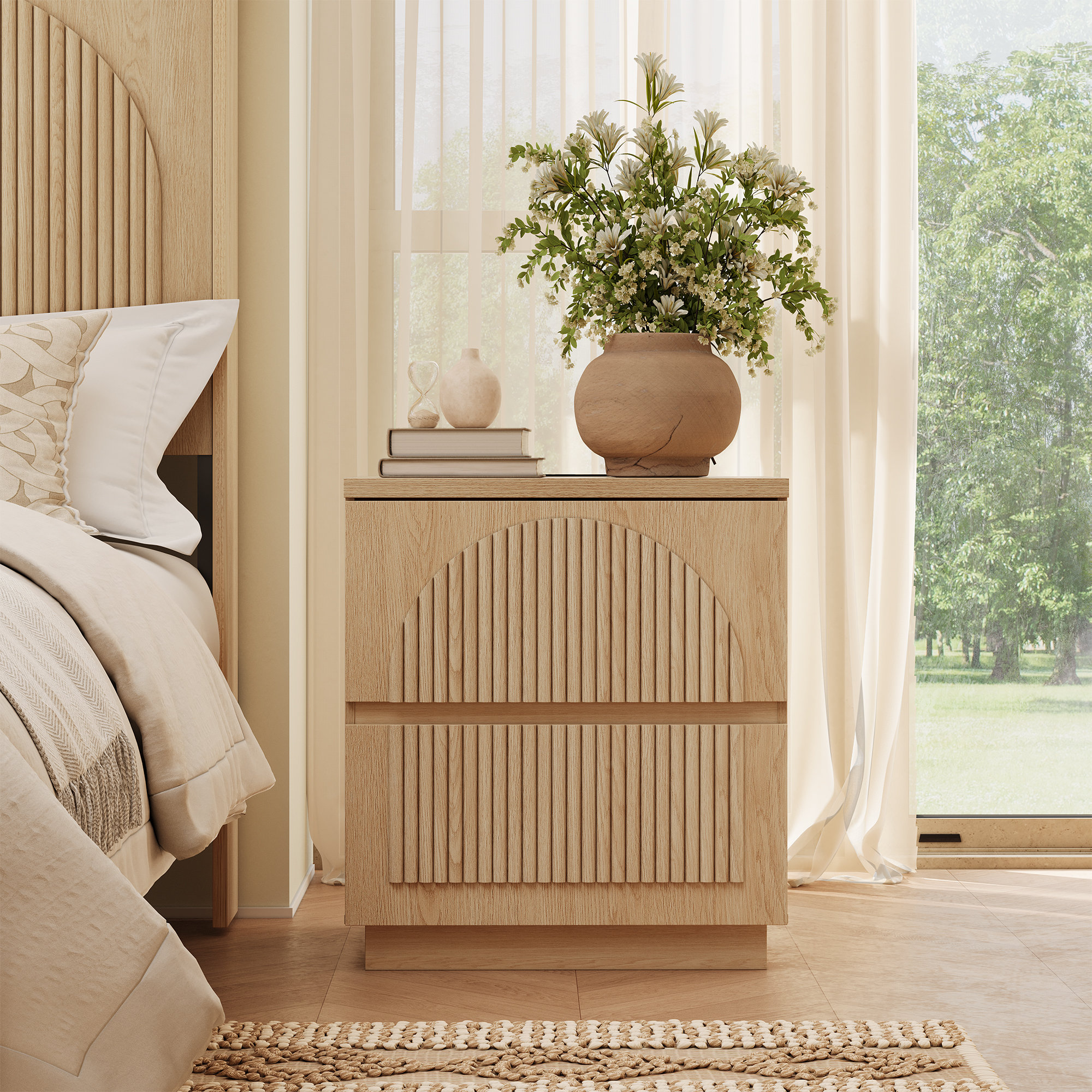 Bay Isle Home™ Designer Curved Three-dimensional Texture 2-drawer ...