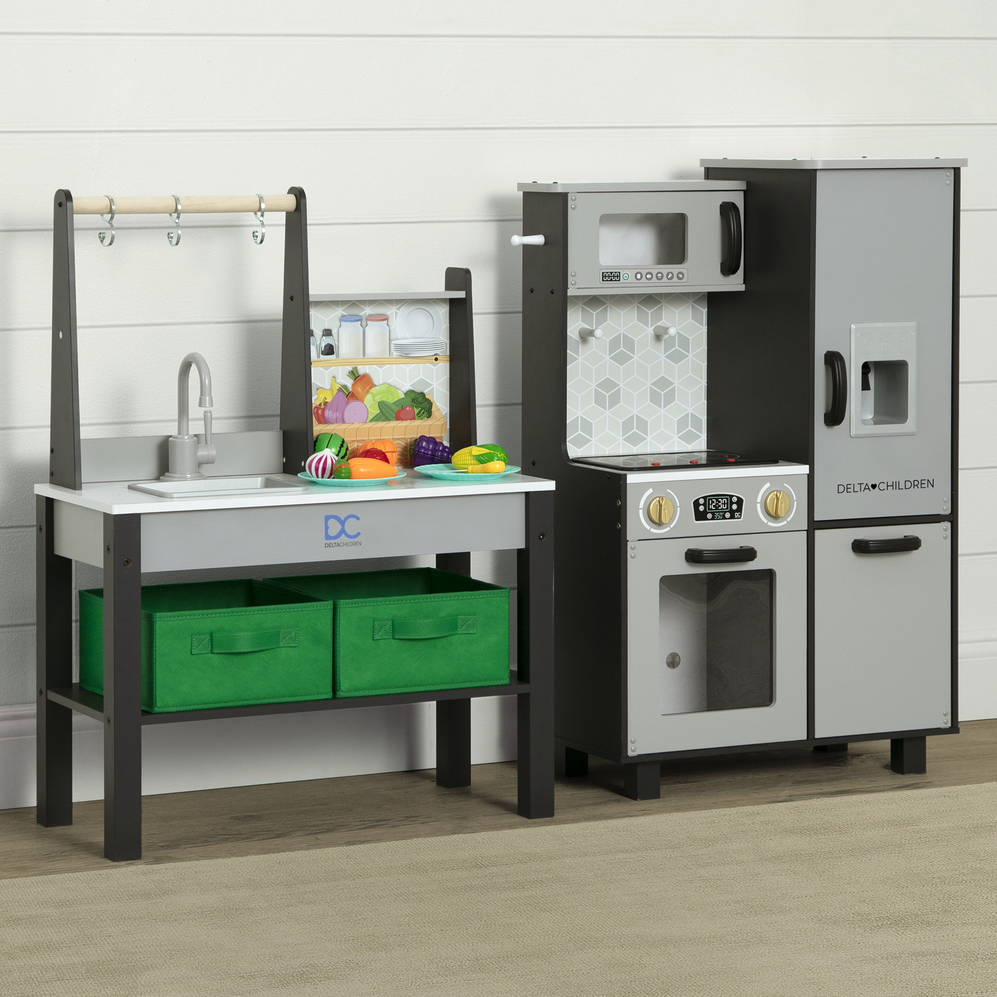 Delta Children Gourmet All-In-One Corner Play Kitchen - Toy Kitchen ...
