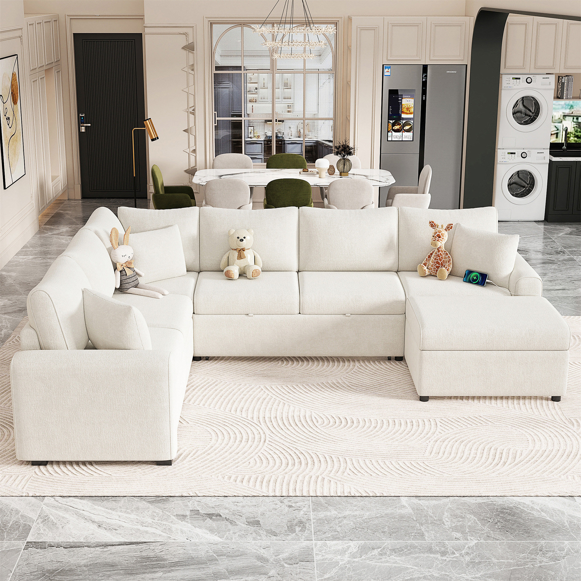 Latitude Run® Divan-lit modulaire avec canapé-lit de 112,2 po avec ...