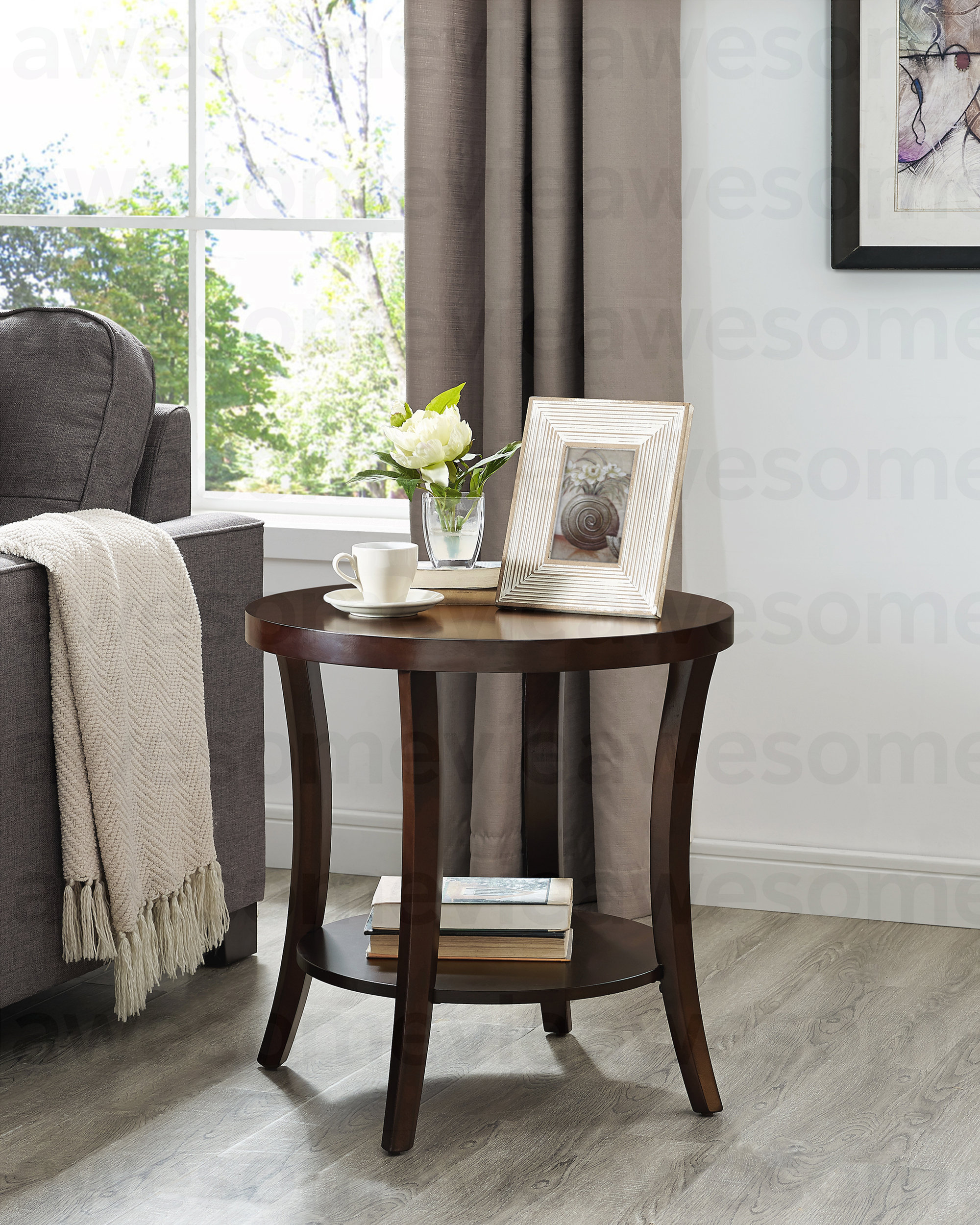 Ivy Bronx Perth Contemporary Oval Shelf End Table | Wayfair