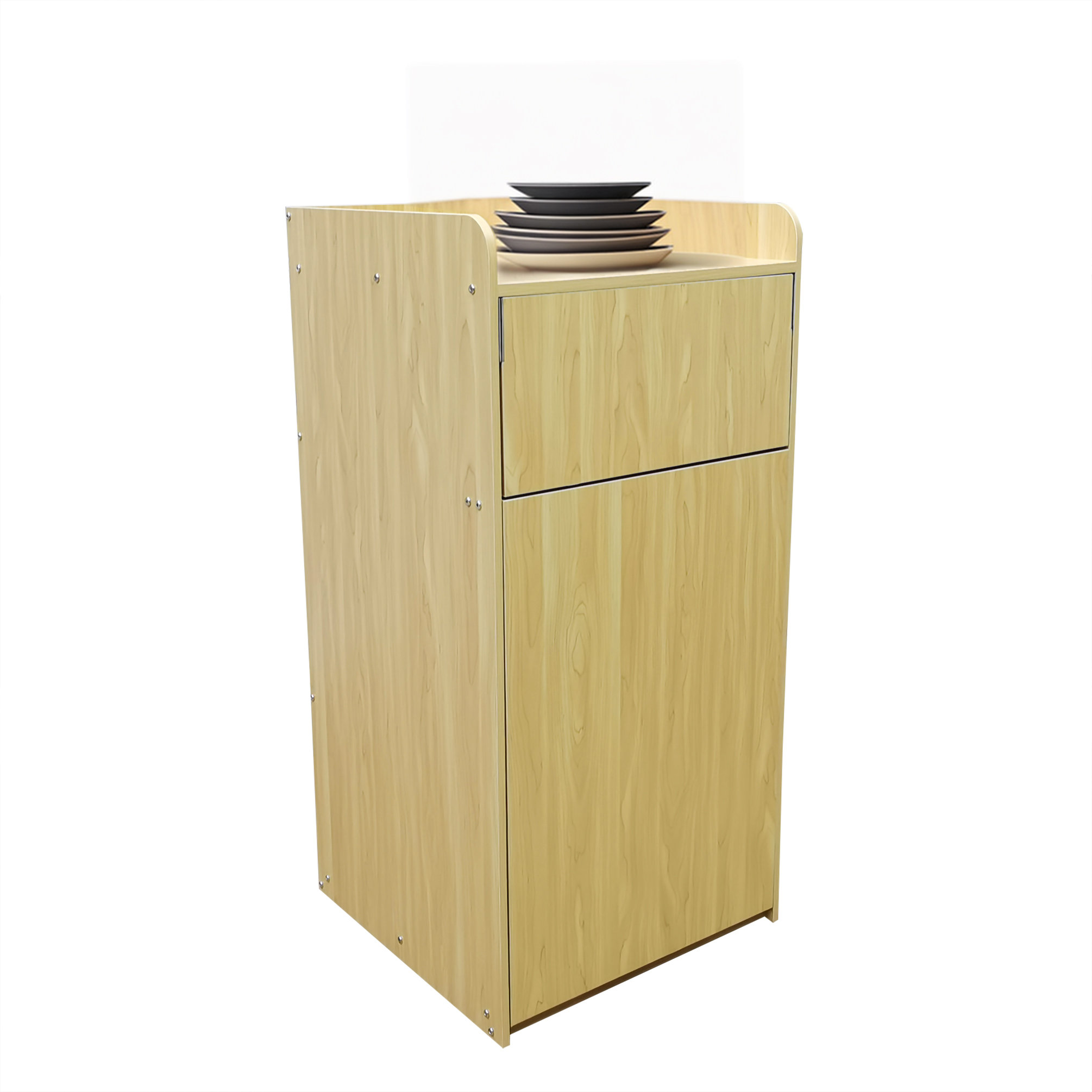 FixtureDisplays 42.5 X 20 X 20" Maple Restaurant Fast Food Trash Bin ...