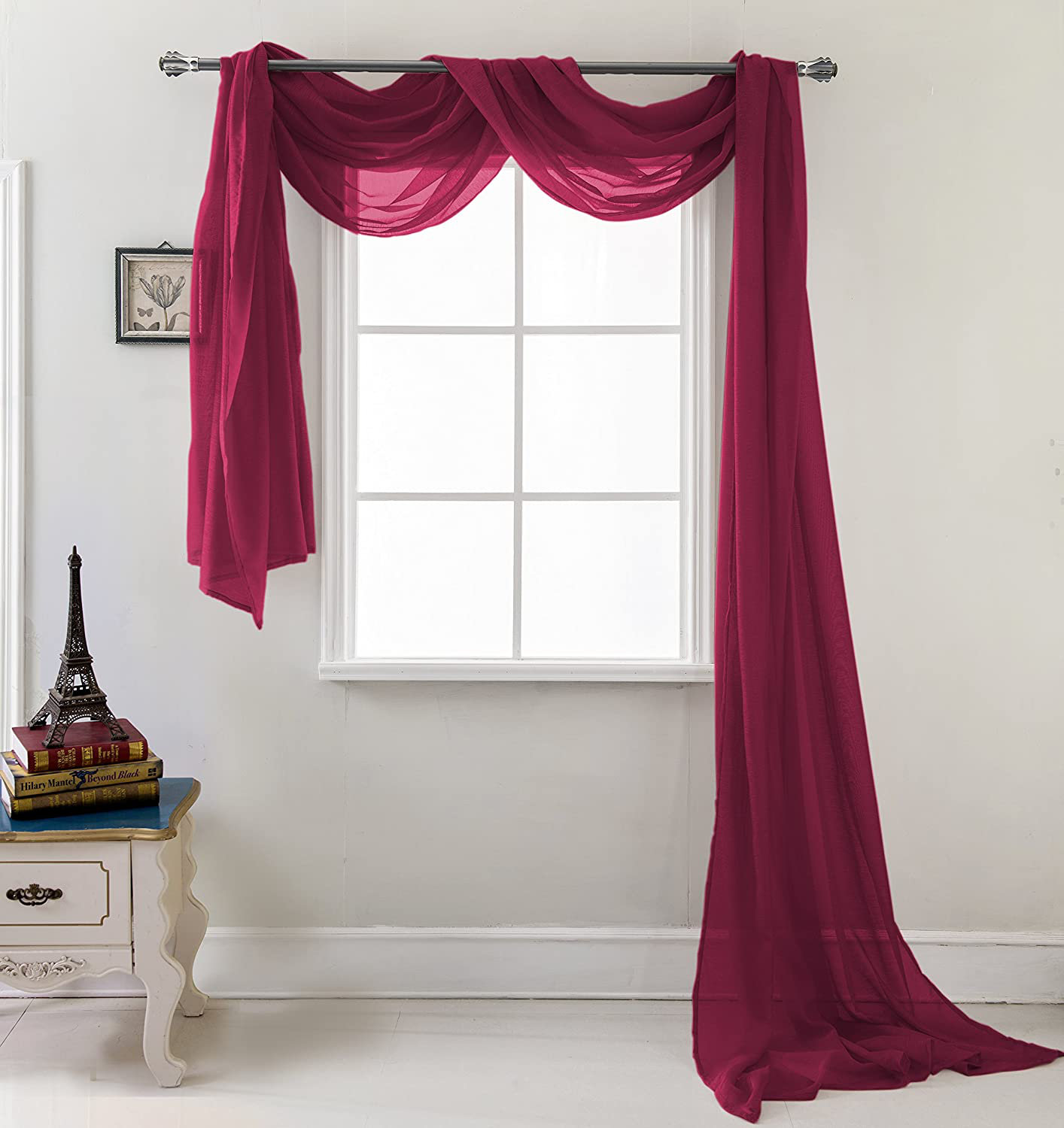 Winston Porter Brannon Sheer Window Scarf & Reviews | Wayfair