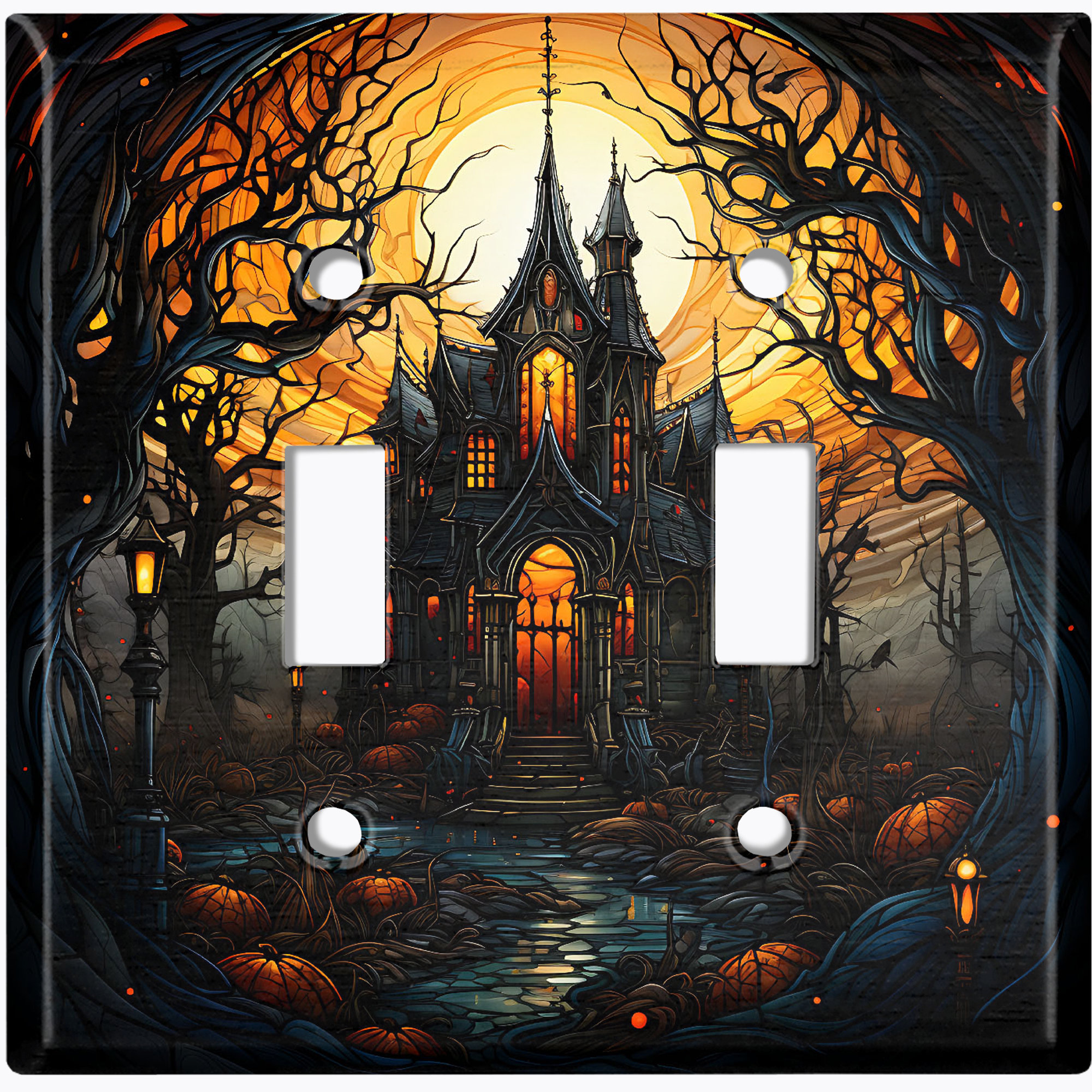 WorldAcc Halloween Spooky Manor House Christmas Festive Tree Lights 2 ...