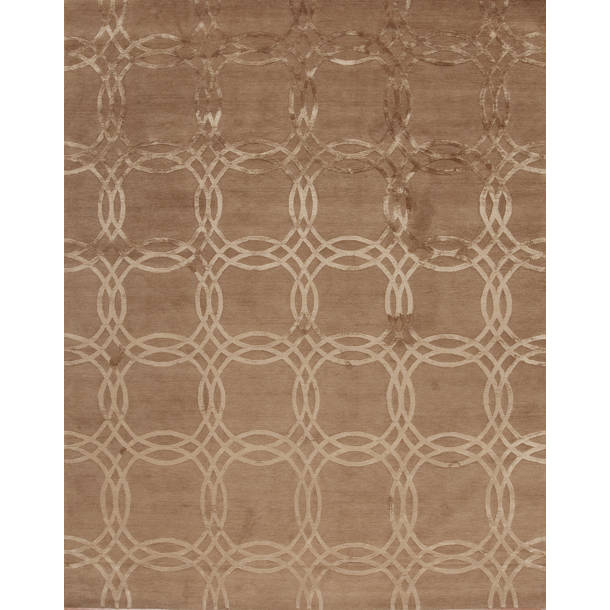 Samad Rugs Modern Tibet Hand-Knotted Geometric Area Rug in Coral | Perigold