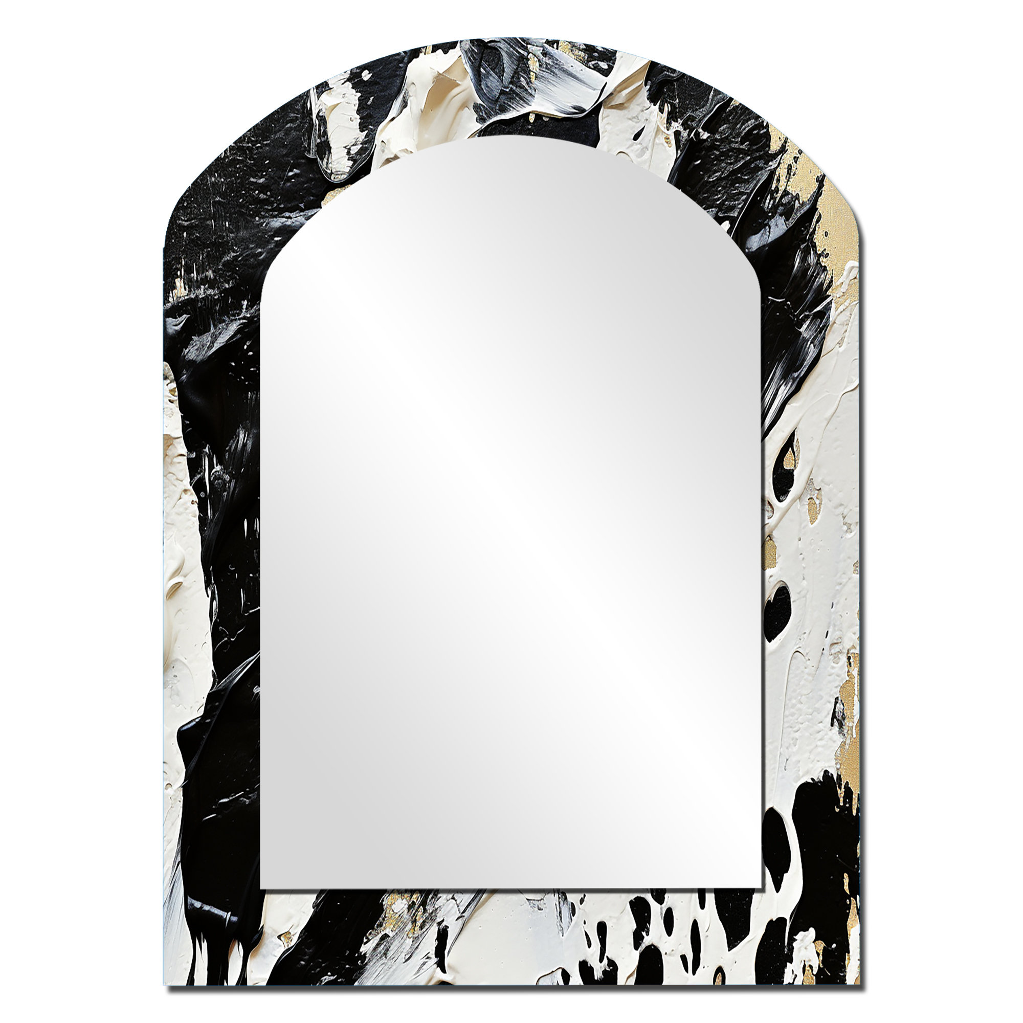 East Urban Home Black And White Paint Stroke Fight - Abstract Shapes ...