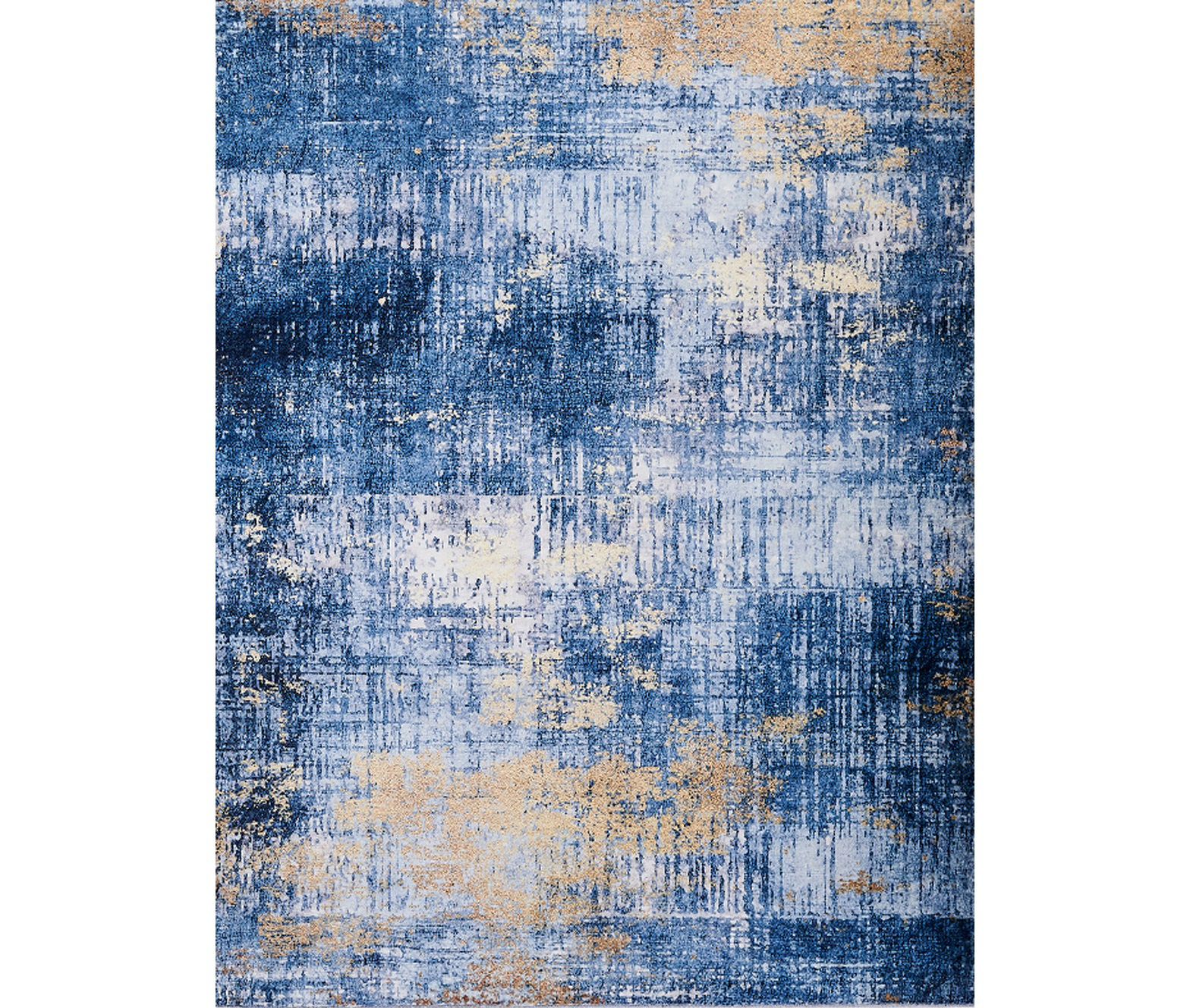 HomeRoots 4' X 6' Blue and Gold Abstract Washable Non Skid Area Rug ...