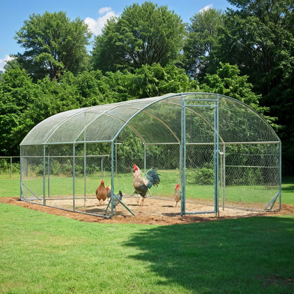 Tucker Murphy Pet™ Walk-In Dome Chicken Coop - 13/19/26FT Metal Run w ...