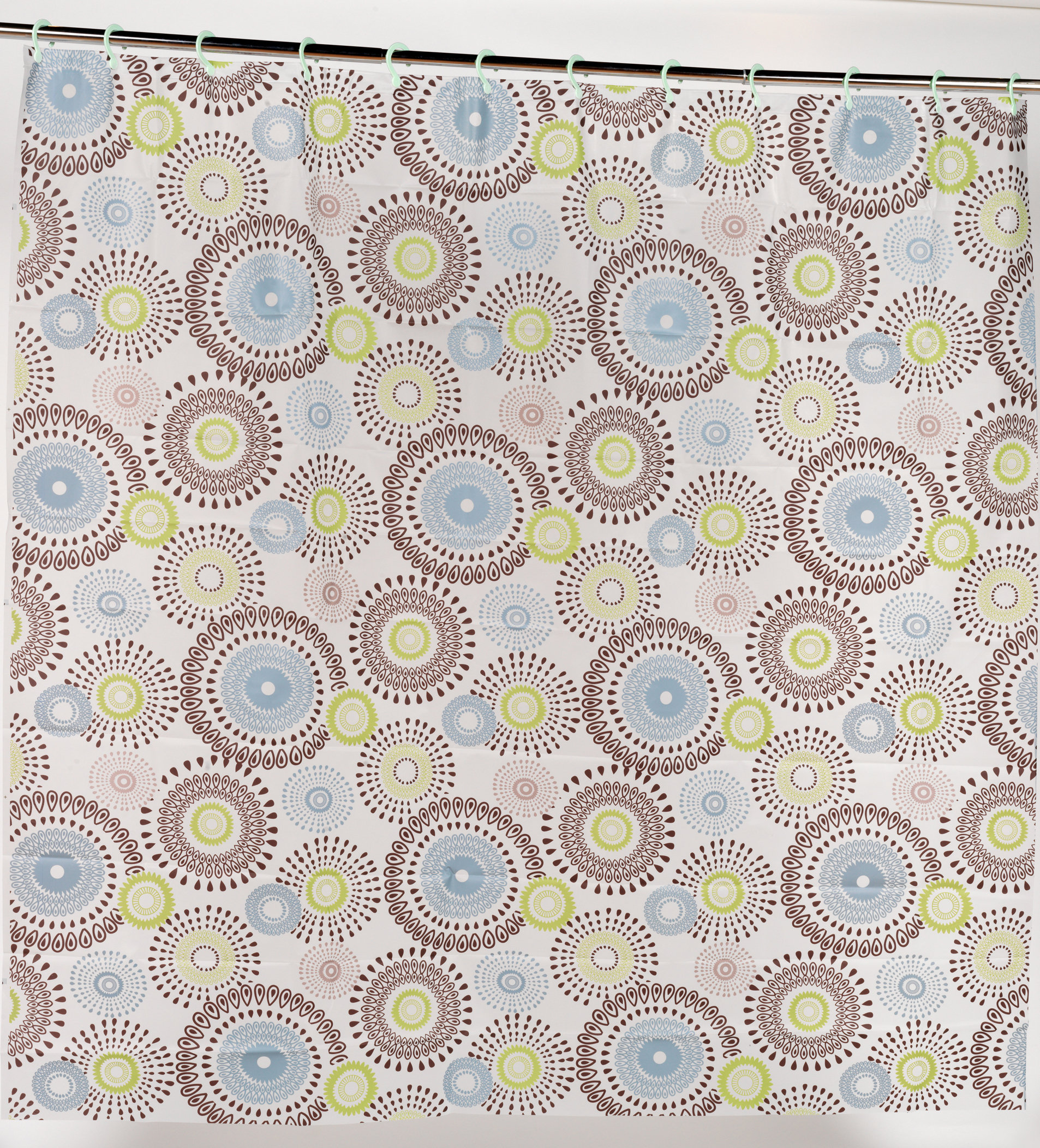 Ben and Jonah Jasmine PEVA Shower Curtain with Built in Hooks | Wayfair