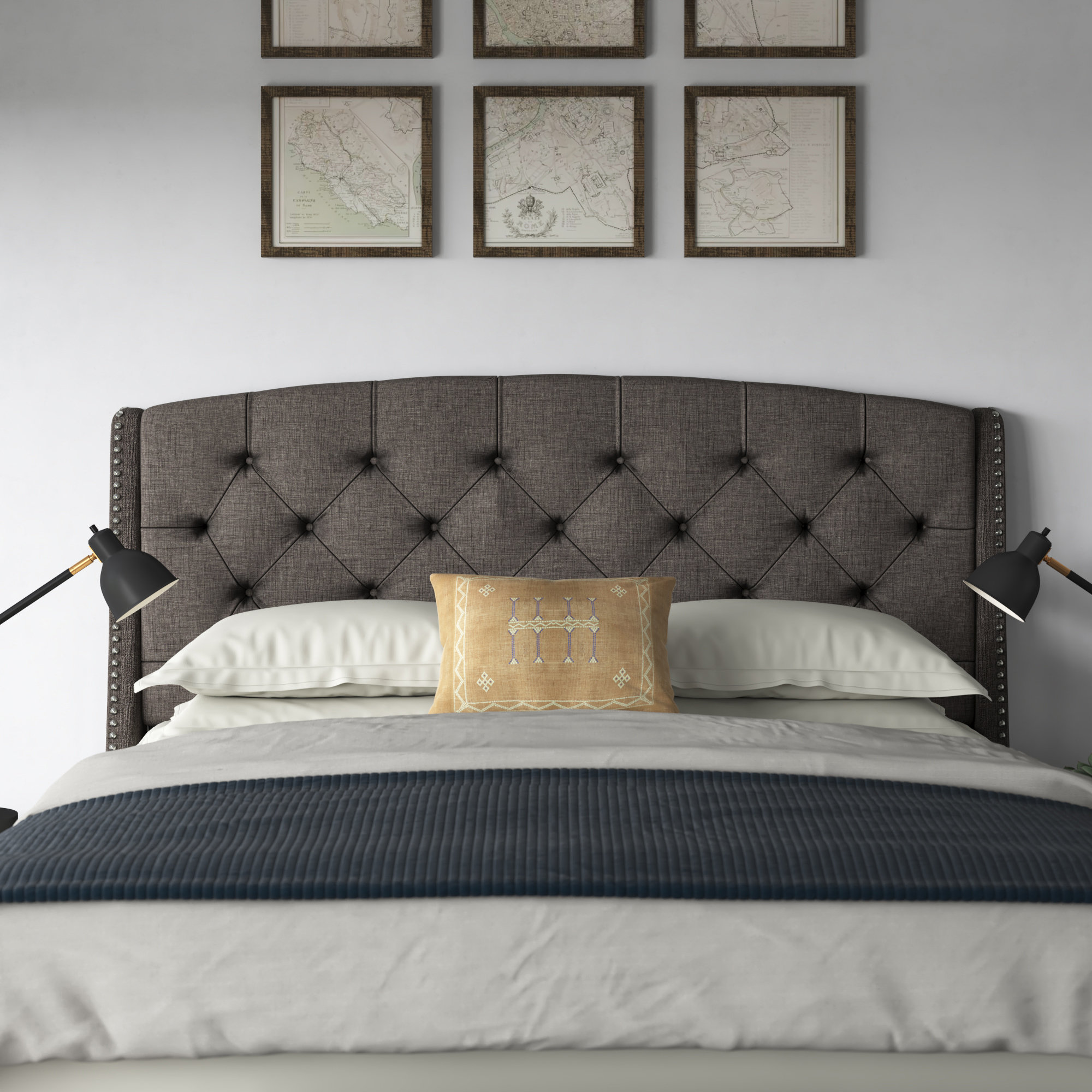 Red Barrel Studio Balia Upholstered Wingback Headboard & Reviews ...
