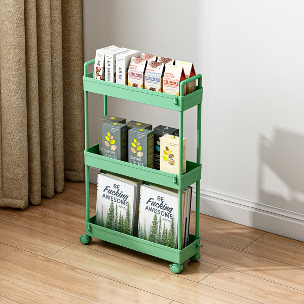 SPACEAIM Slim Rolling Storage Cart, 3 Tier Bathroom Storage Organizer ...