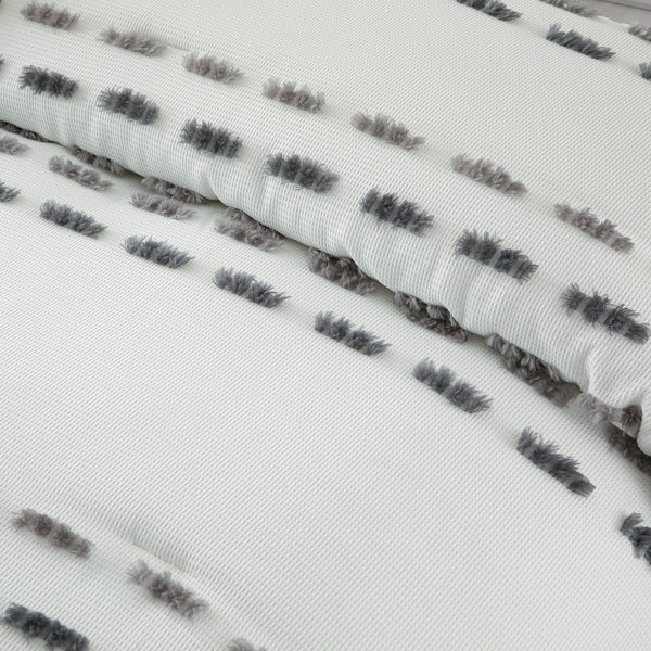 Nanshing America, Inc Crocus White/Gray Polyester 7 Piece Comforter Set ...