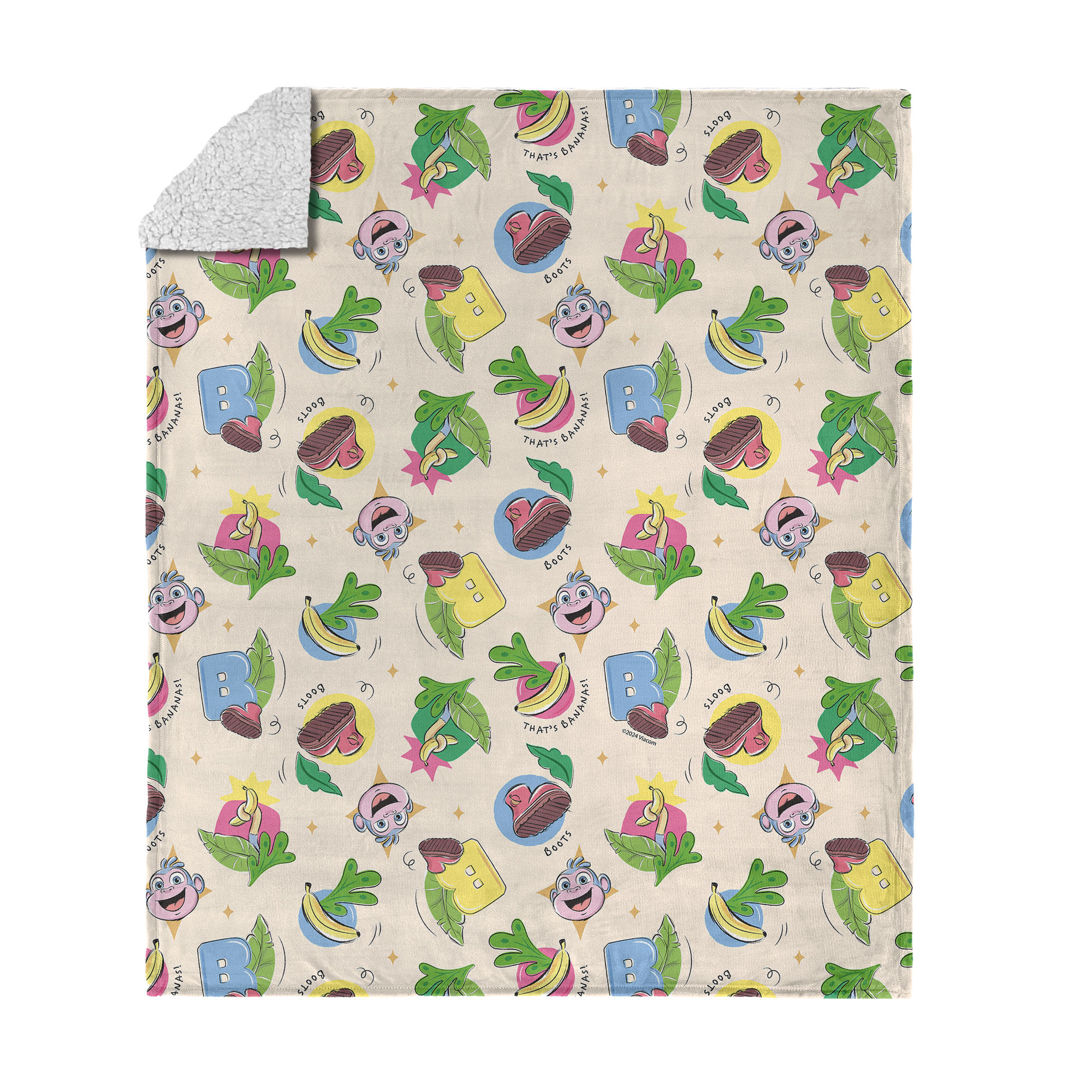 Northwest Dora the Explorer Boots Pattern Touch Sherpa Throw Blanket ...