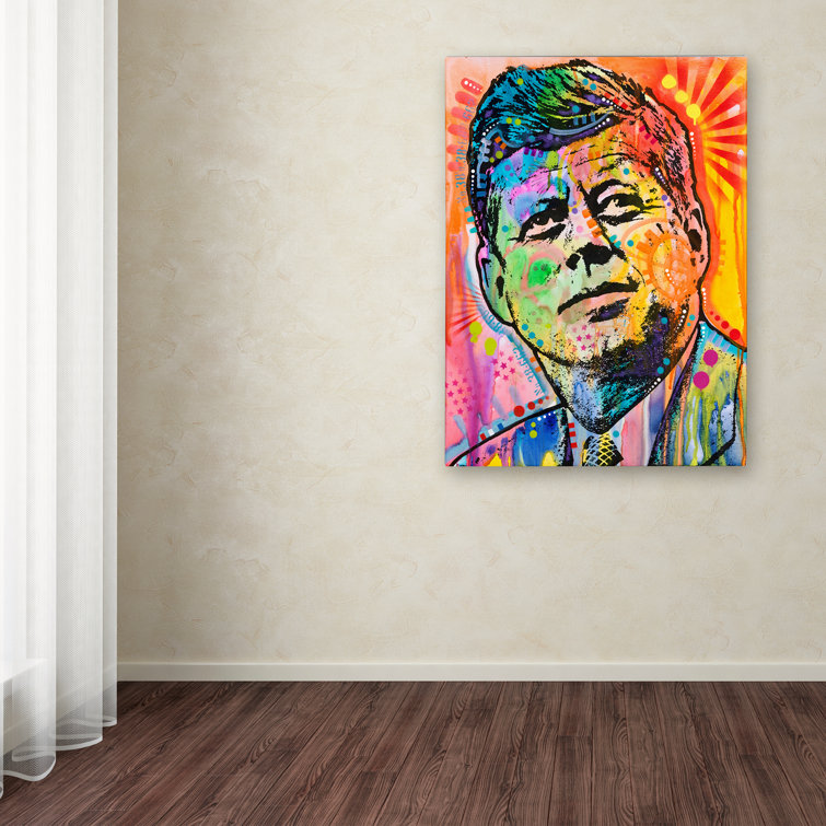 Trademark Art 'JFK' Graphic Art Print on Wrapped Canvas - Wayfair Canada