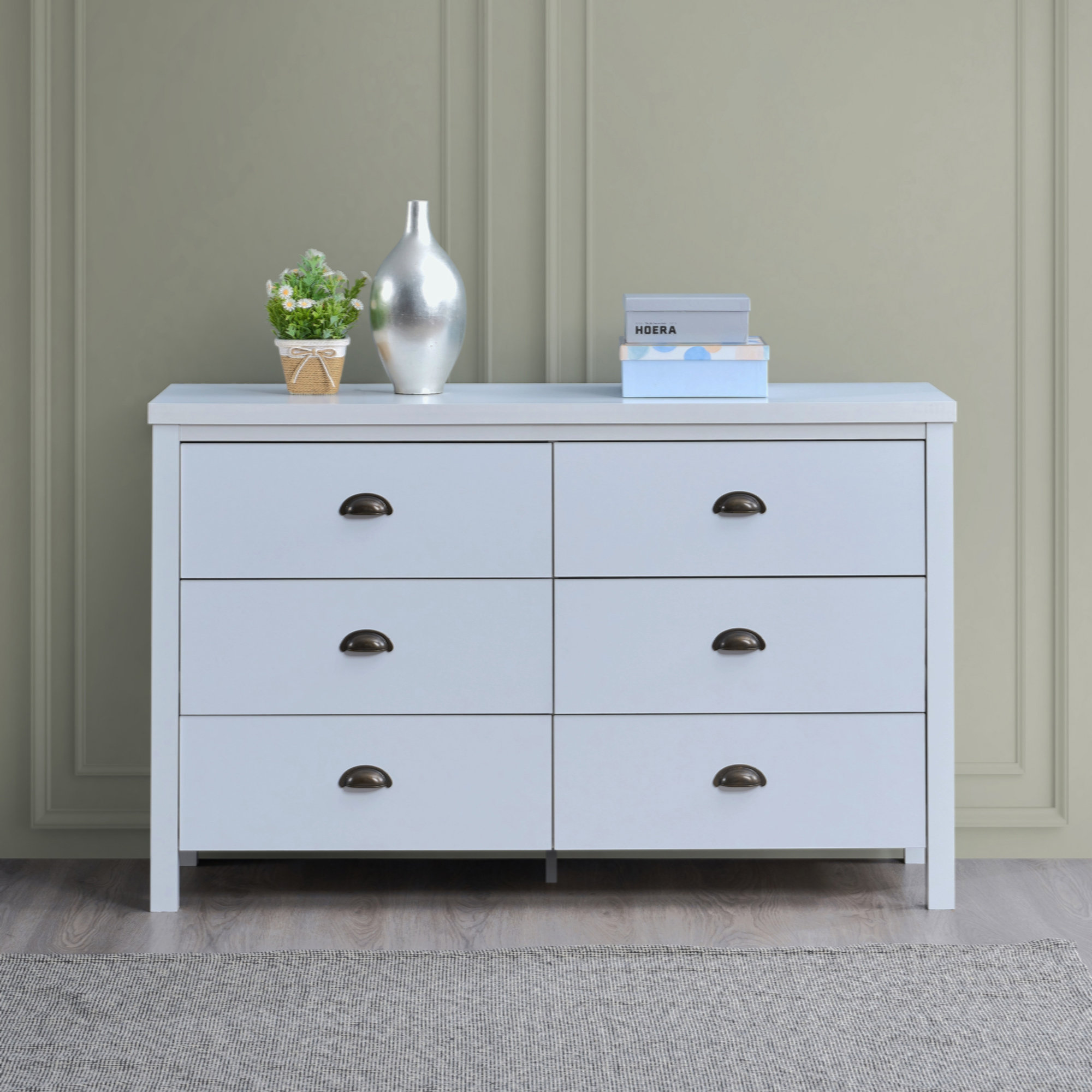 Ebern Designs 6 Drawer Master Dresser With Interlock Drawer Feature ...