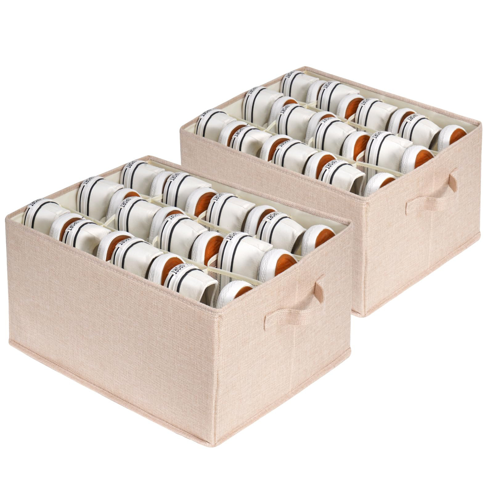 Rebrilliant Shoe Organizer For Closet 2 Pack, Shoe Storage Box Bins For ...