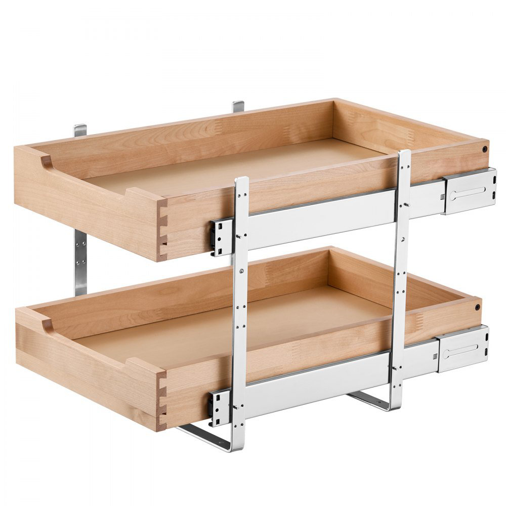 Latitude Run® 2 Tier Pull Out Cabinet Organizer Soft Close Slide Out ...