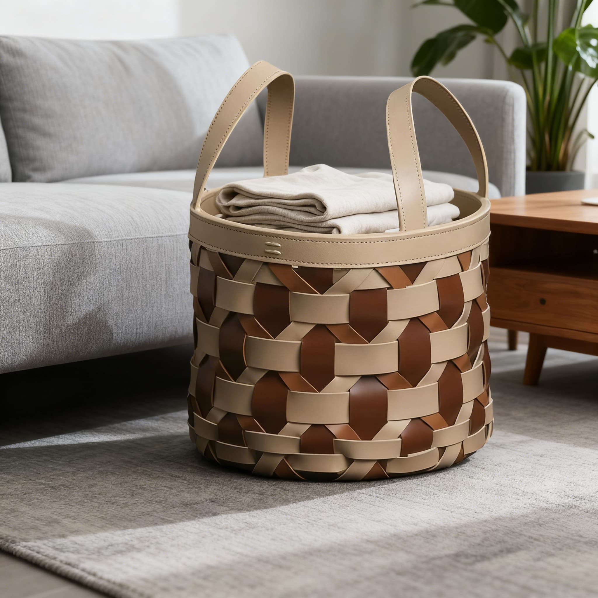 Ophelia & Co. 1Pcs,Handwoven Leather Laundry Basket - Stylish Storage ...