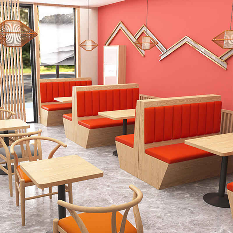 Visual card holder Simple Cafe Restaurant Upholstered Benches Faux ...