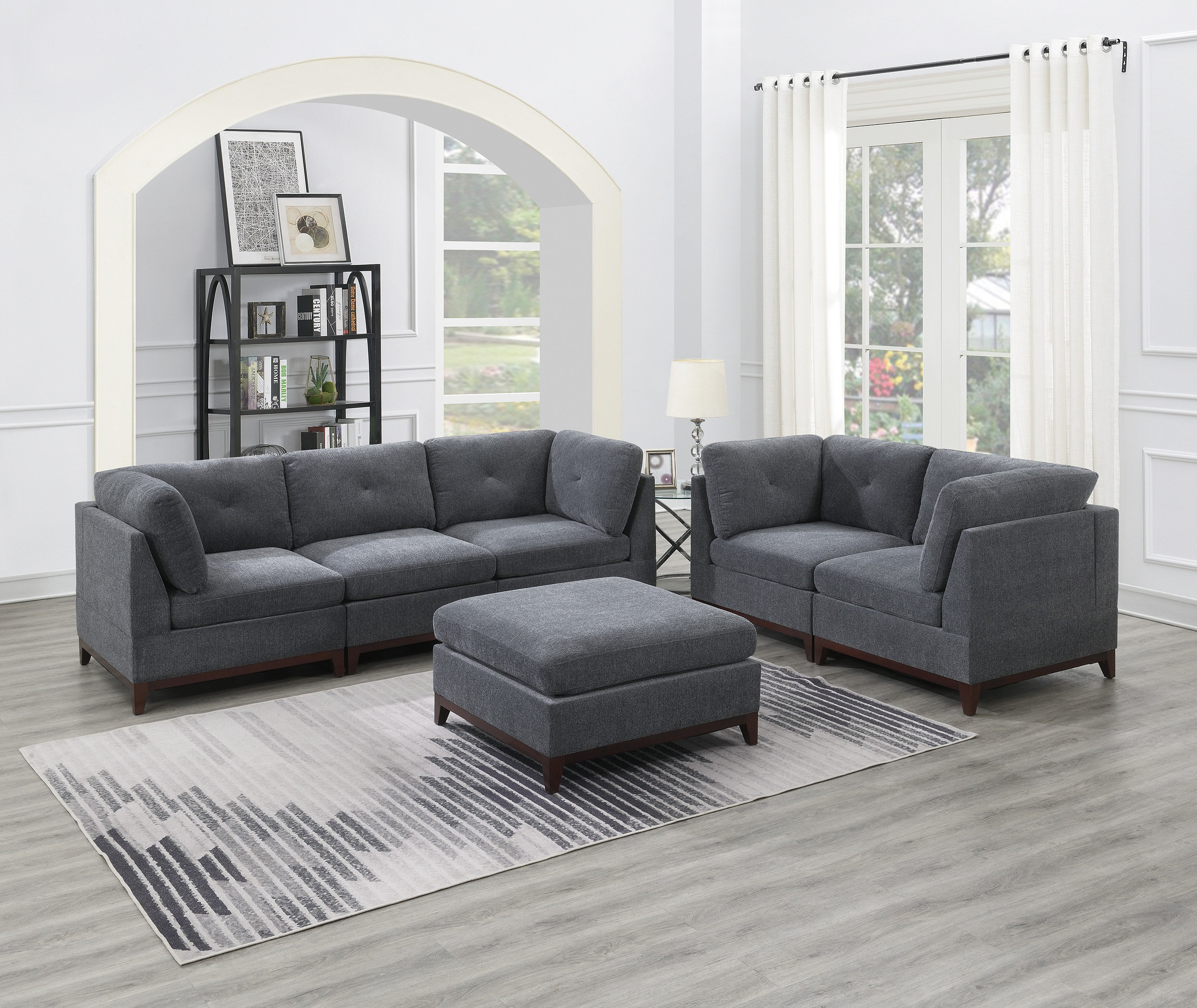 Red Barrel Studio Benson 3-Piece Chenille Modular Living Room Set with ...
