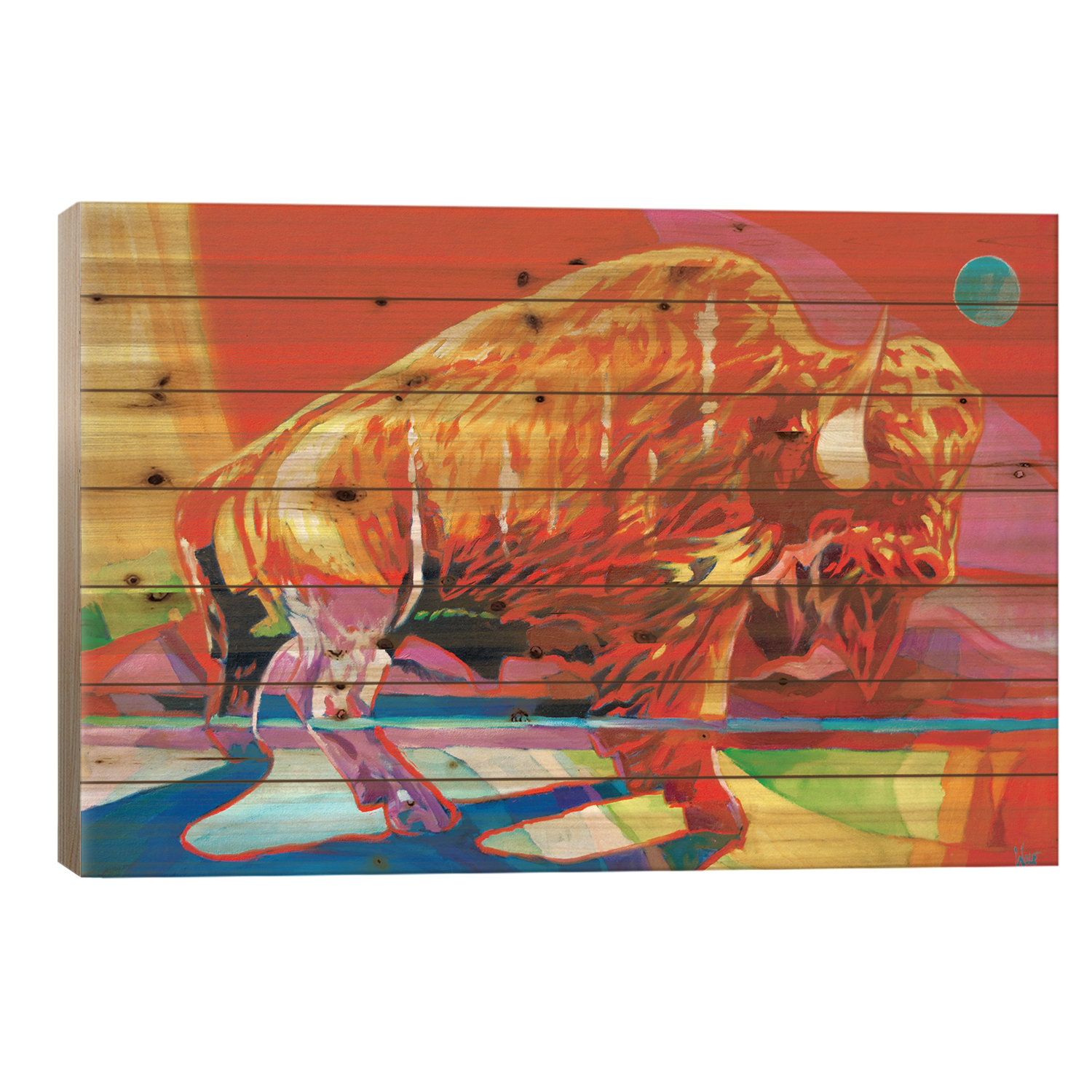 Union Rustic Electric Buffalo by Greg Heil - Unframed Print on Wood ...
