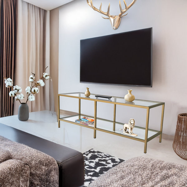 Hokku Designs Metal Luxury Frame TV Stand For Tvs Up To 55" With ...