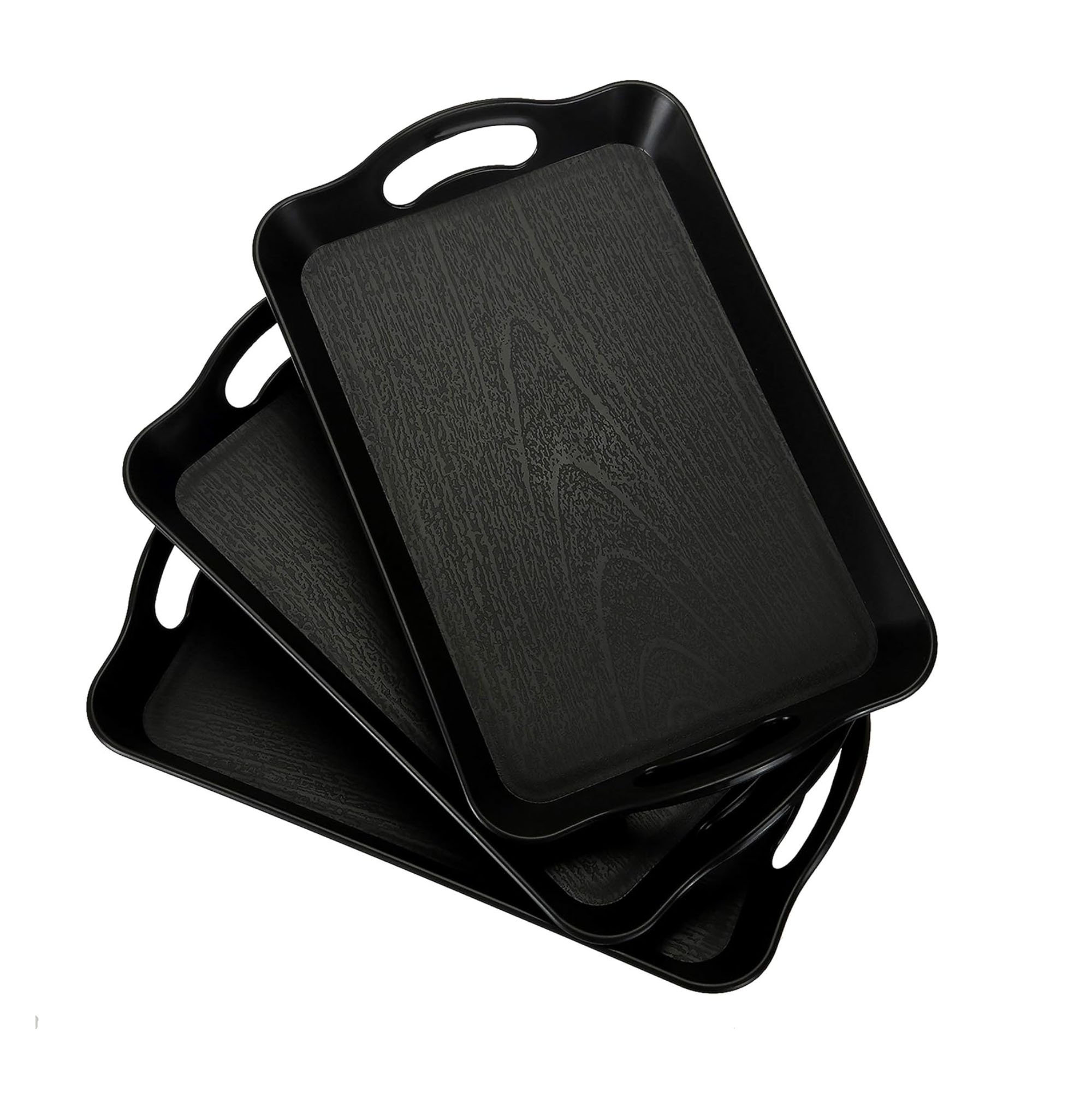 Latitude Run® 3 Pack Serving Trays with Handles, Non Skid Multi-Purpose ...