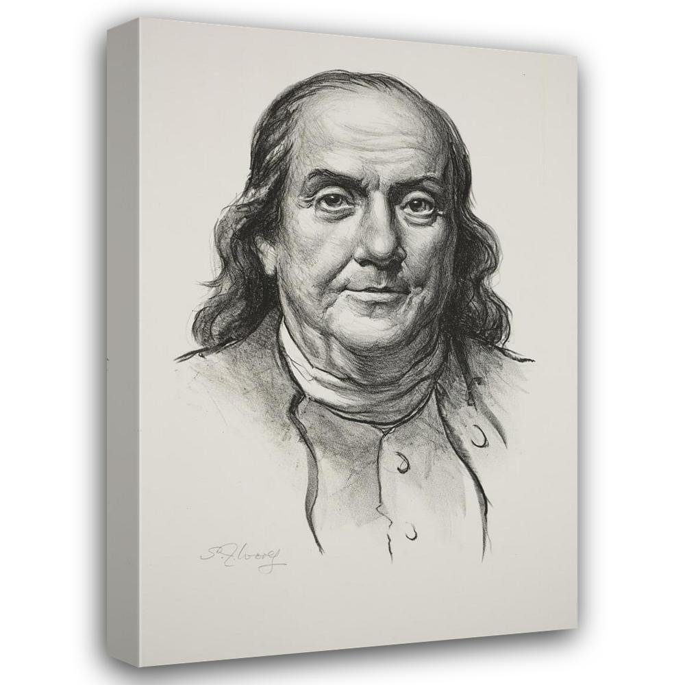 Alcott Hill® "Benjamin Franklin" by Samuel Johnson Woolf - Gallery Wrap ...