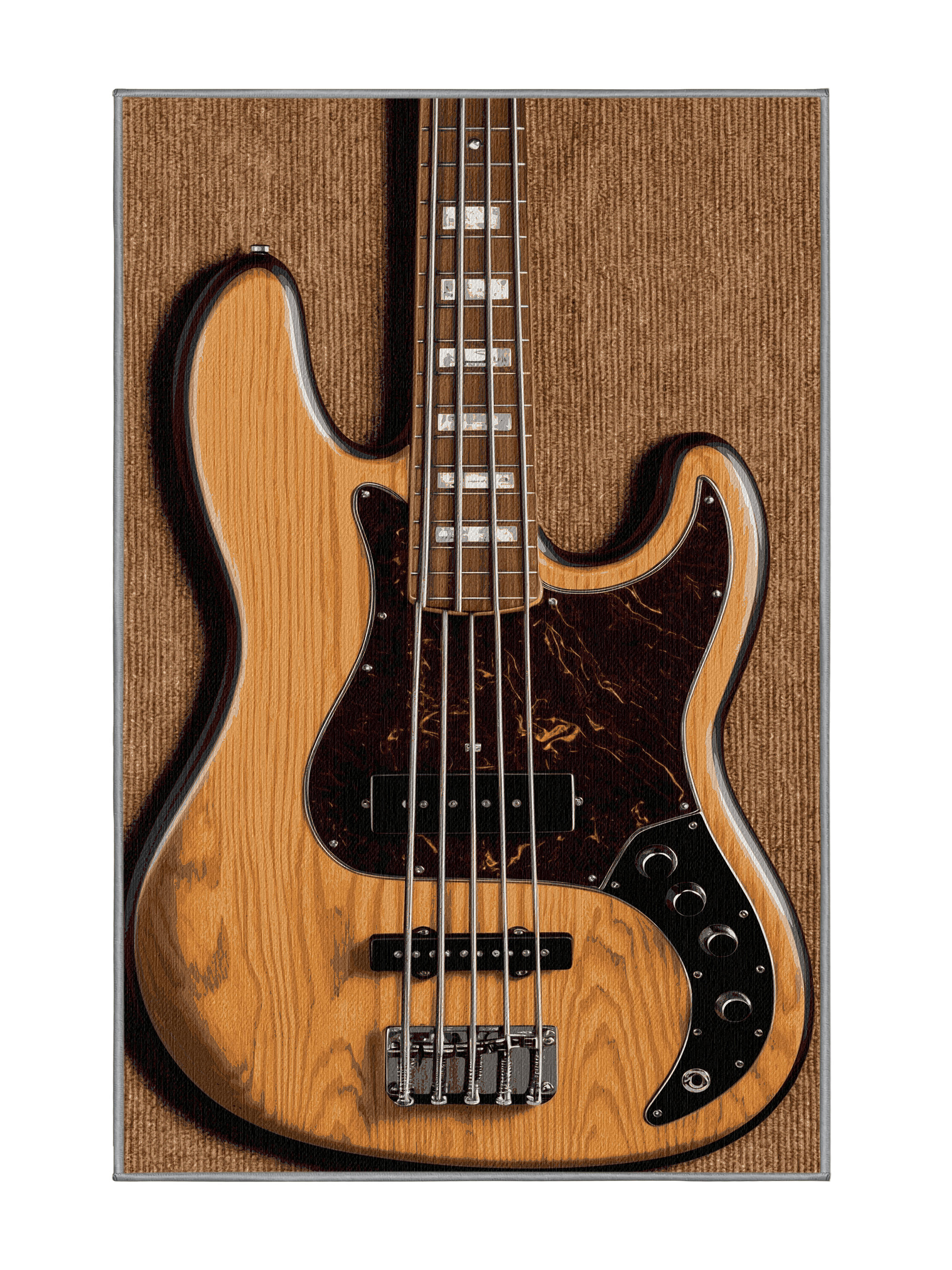 Hokku Designs Washable Bass Guitar Music Area Rug | Wayfair