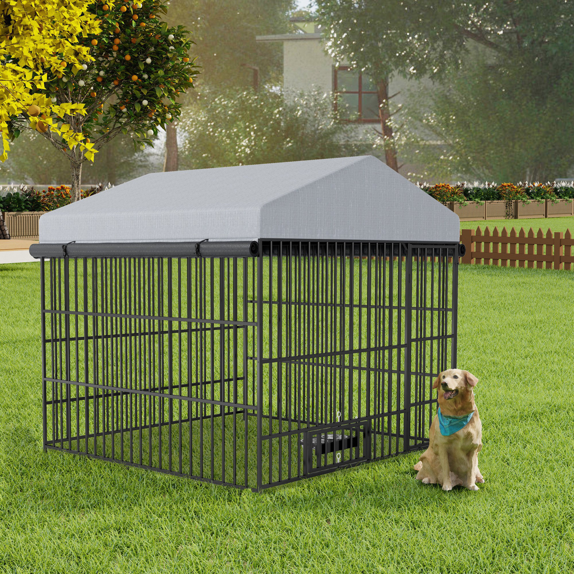 Tucker Murphy Pet™ Large Dog Kennel Outdoor Pet Pens Dogs Run Enclosure ...