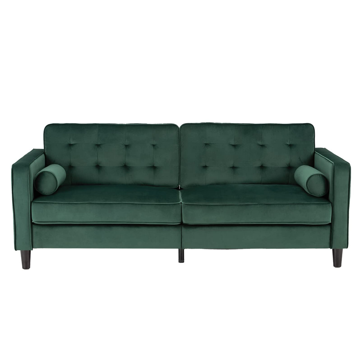 Fairmont Park 214Cm Velvet Rolled Arm Sofa With Cushions & Reviews ...