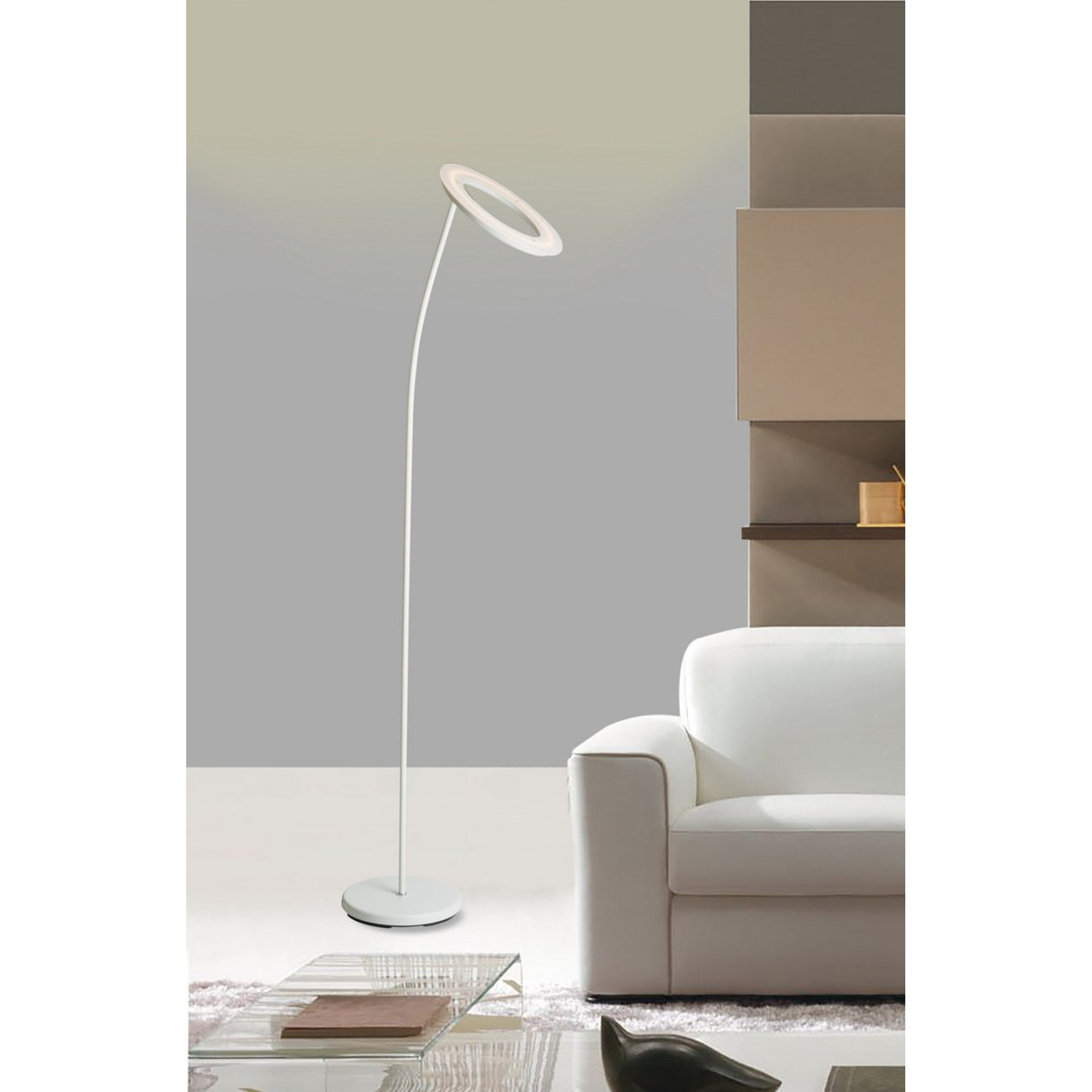 Orren Ellis Led Torchiere Lamp Metal Modern Home Decor Matte White ...