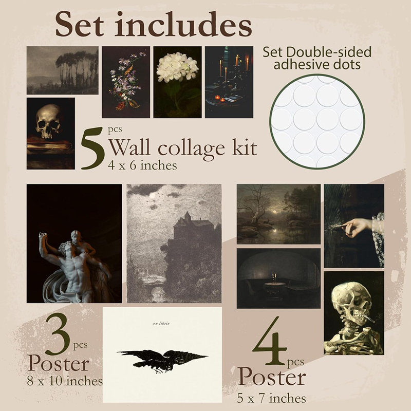 The Holiday Aisle® 97 Decor Dark Academia Decor For Bedroom - Gothic ...